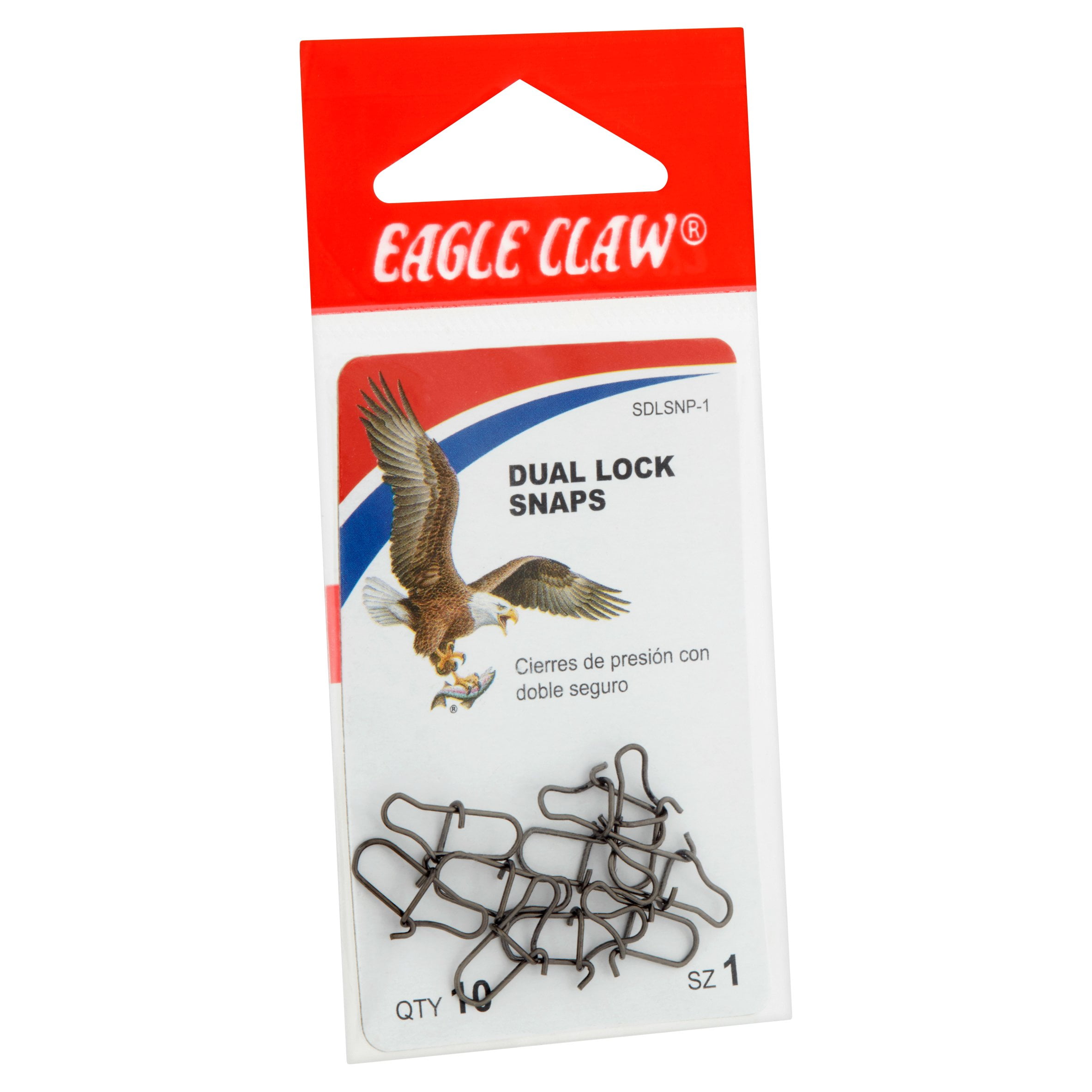 Eagle Claw Dual Lock Snaps, Size 1, Black, 10 Pack, Fishing Lures and ...