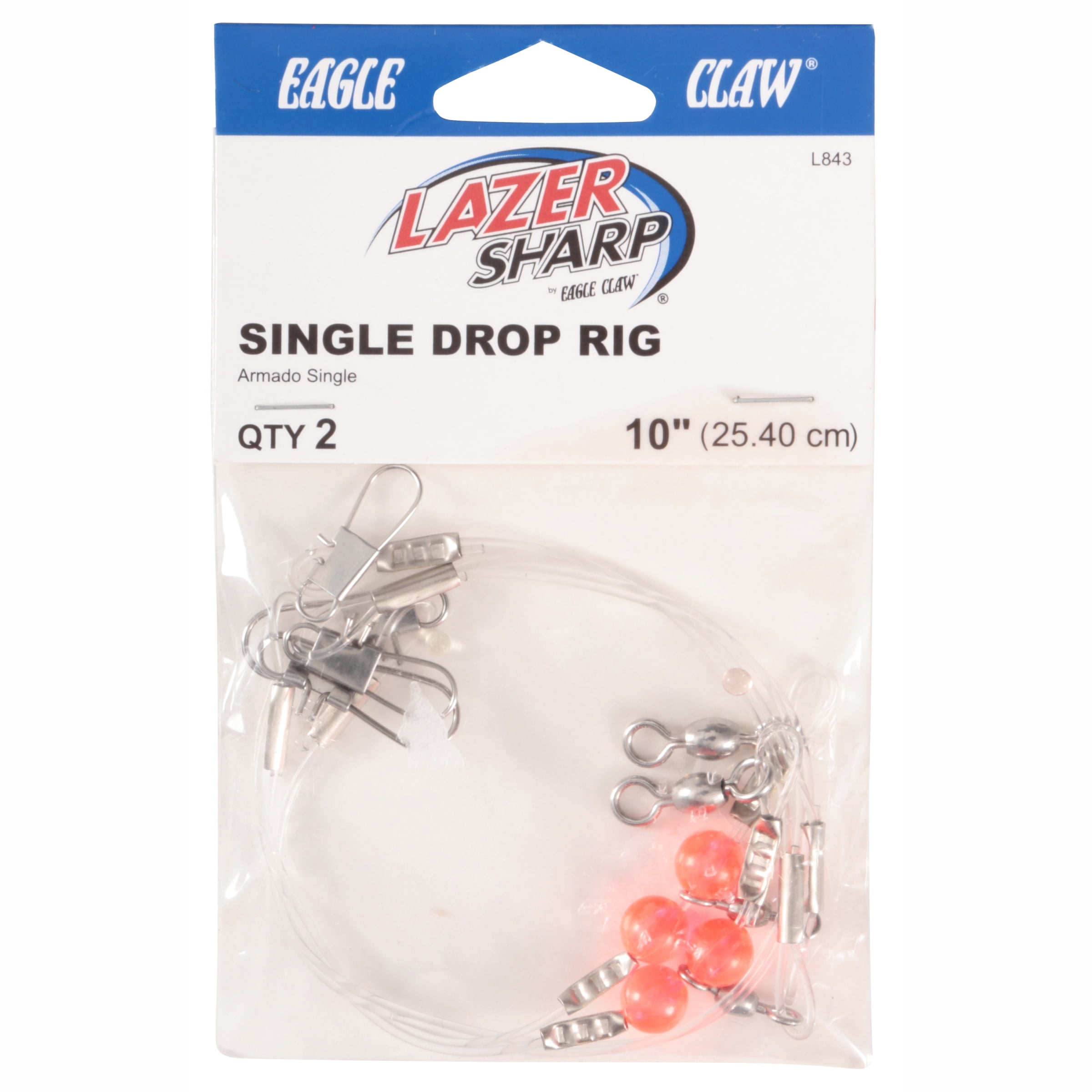 Eagle Claw Fishing, L843 Lazer Sharp Single Drop Rigs, Qty 2. - Walmart.com