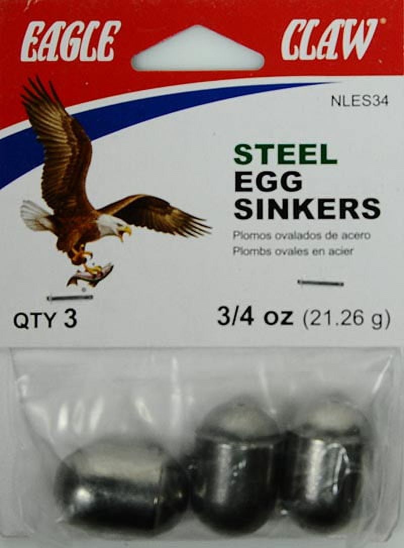 Eagle Claw Fishing, NLES34 Steel Egg Sinker Weight, 1/2 oz. - Walmart.com