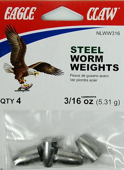 Eagle Claw Steel Worm Weight 3/16 oz for Fishing - Eco-Friendly Tackle ...