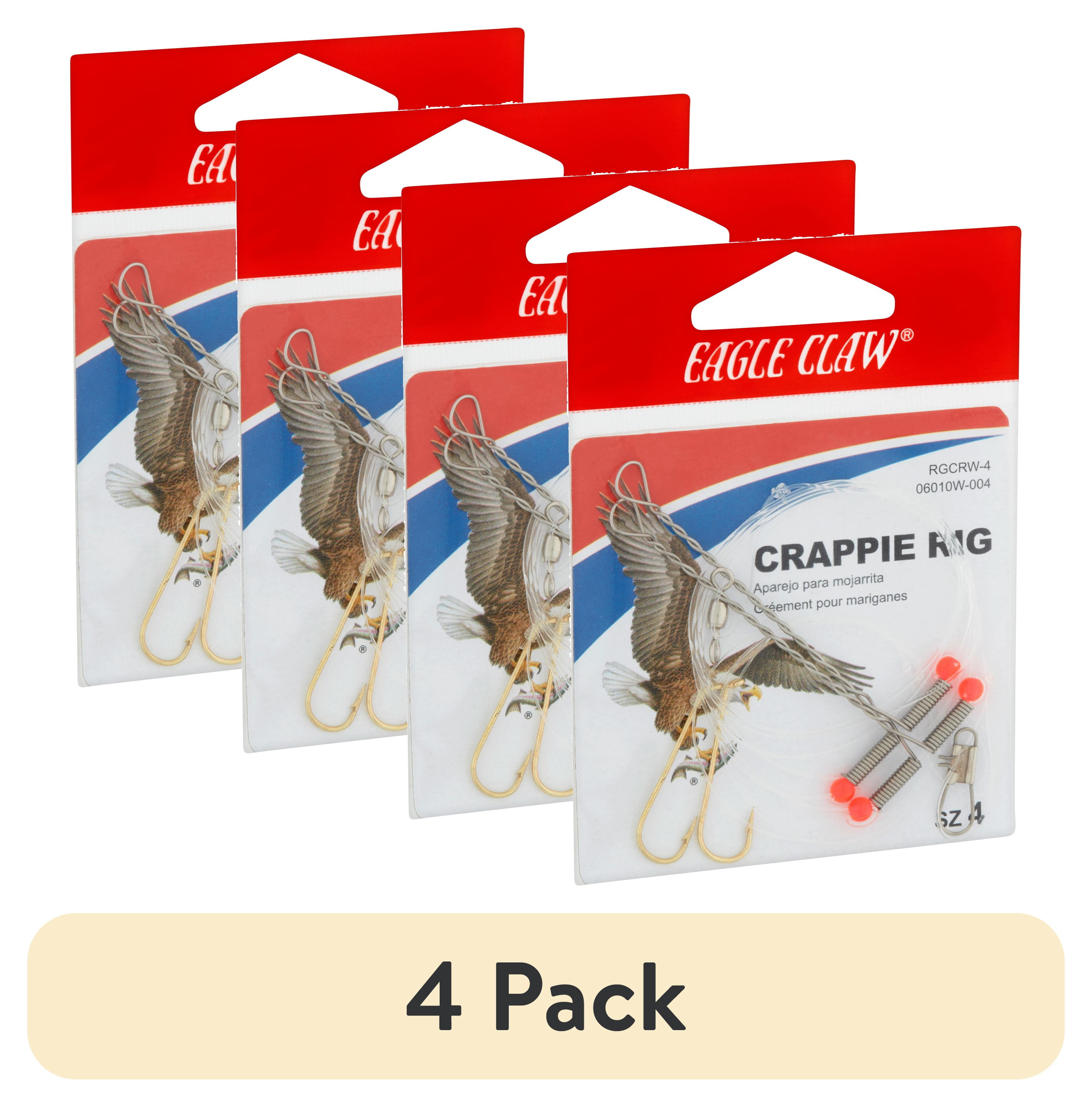 (4 pack) Eagle Claw Fishing Tackle, 06010-004 Crappie Rig, Size 4 ...