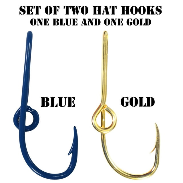 Eagle Claw Hat Fish Hook Set of Two Hat Hooks One Blue Hat Hook and One ...