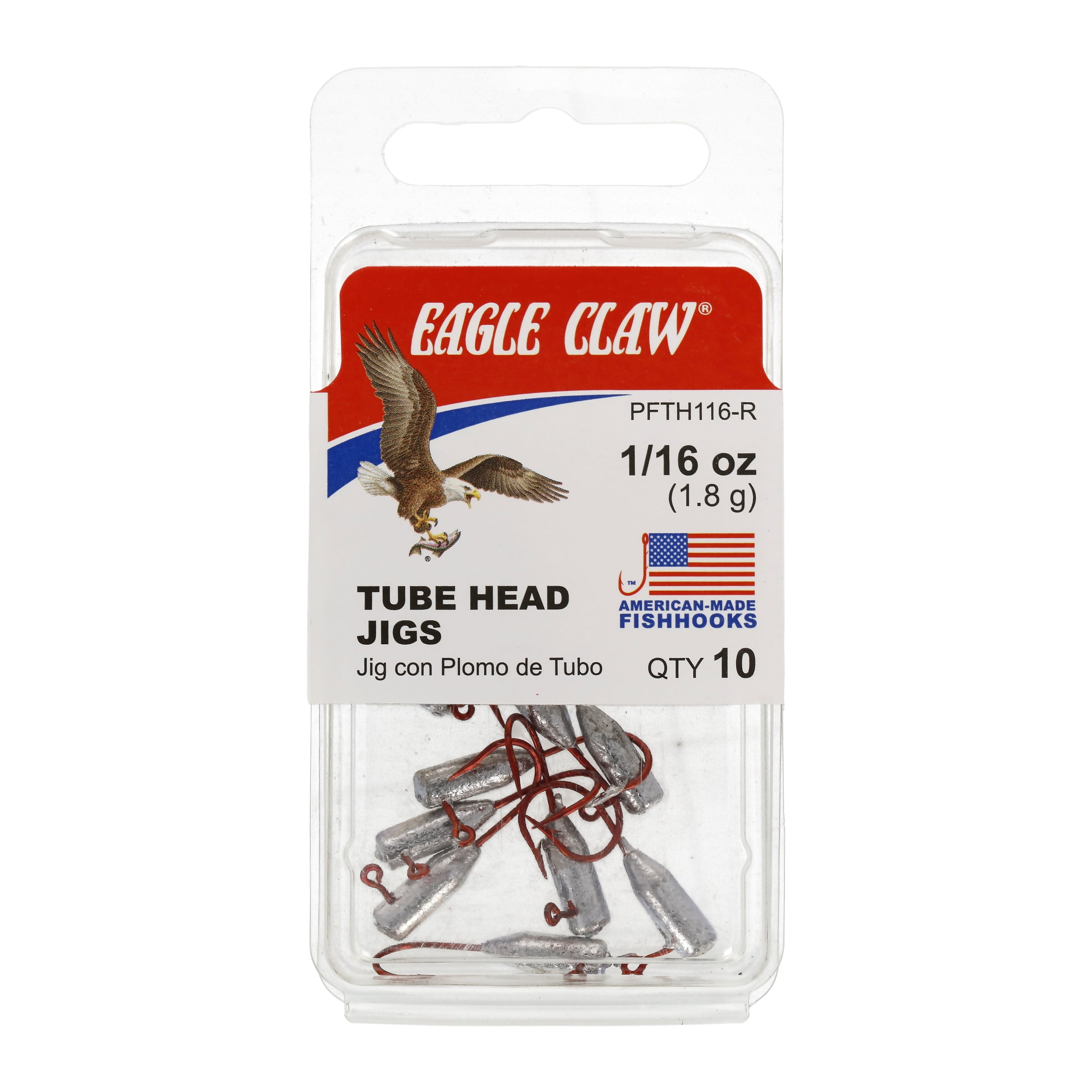 Eagle Claw Insider Tube Fishing Jig Head, Unpainted Fishing Jig, 1/16 ...