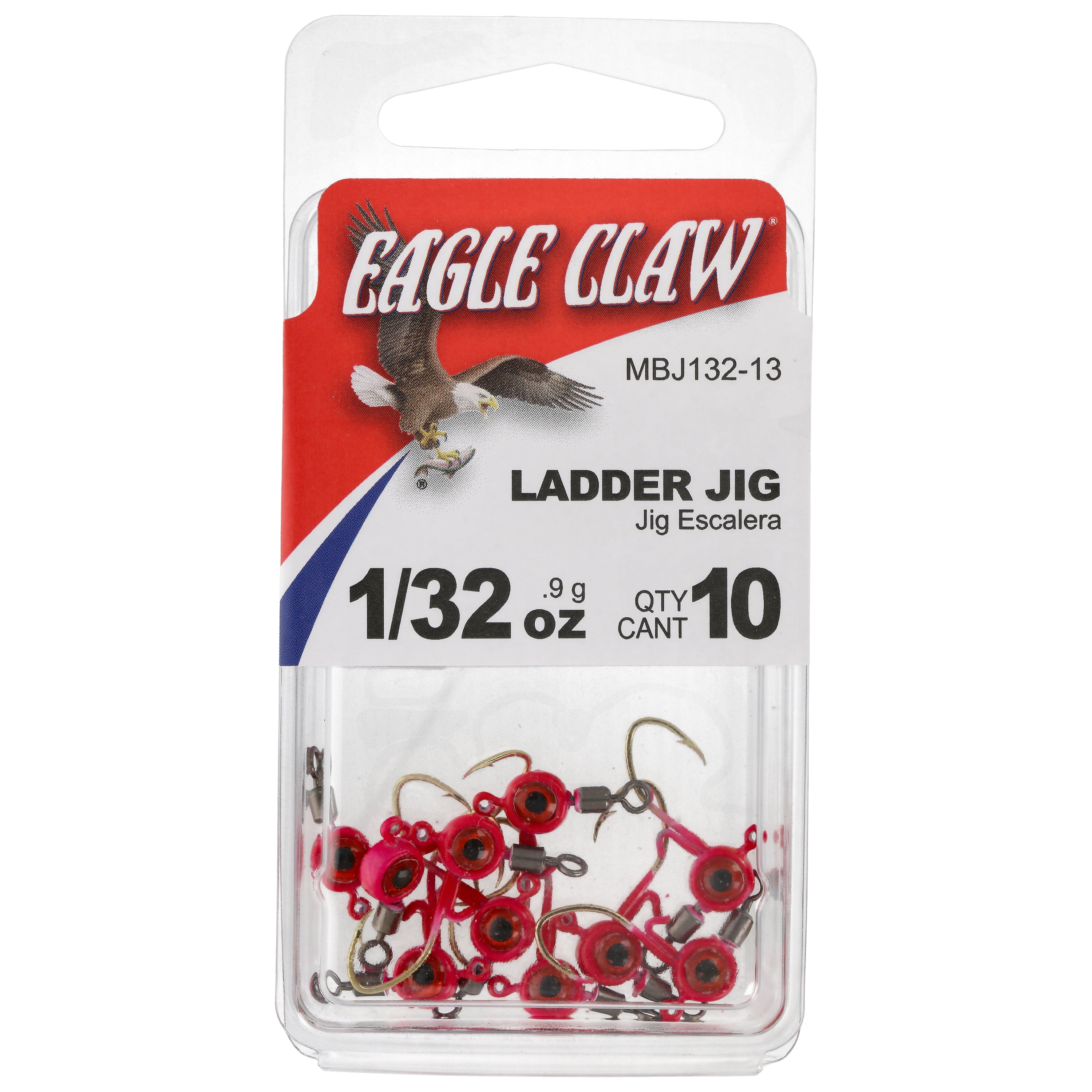 Eagle Claw Ladder Jig 1/32 oz Pink - Aberdeen Hook - 10 Pack - Walmart.com