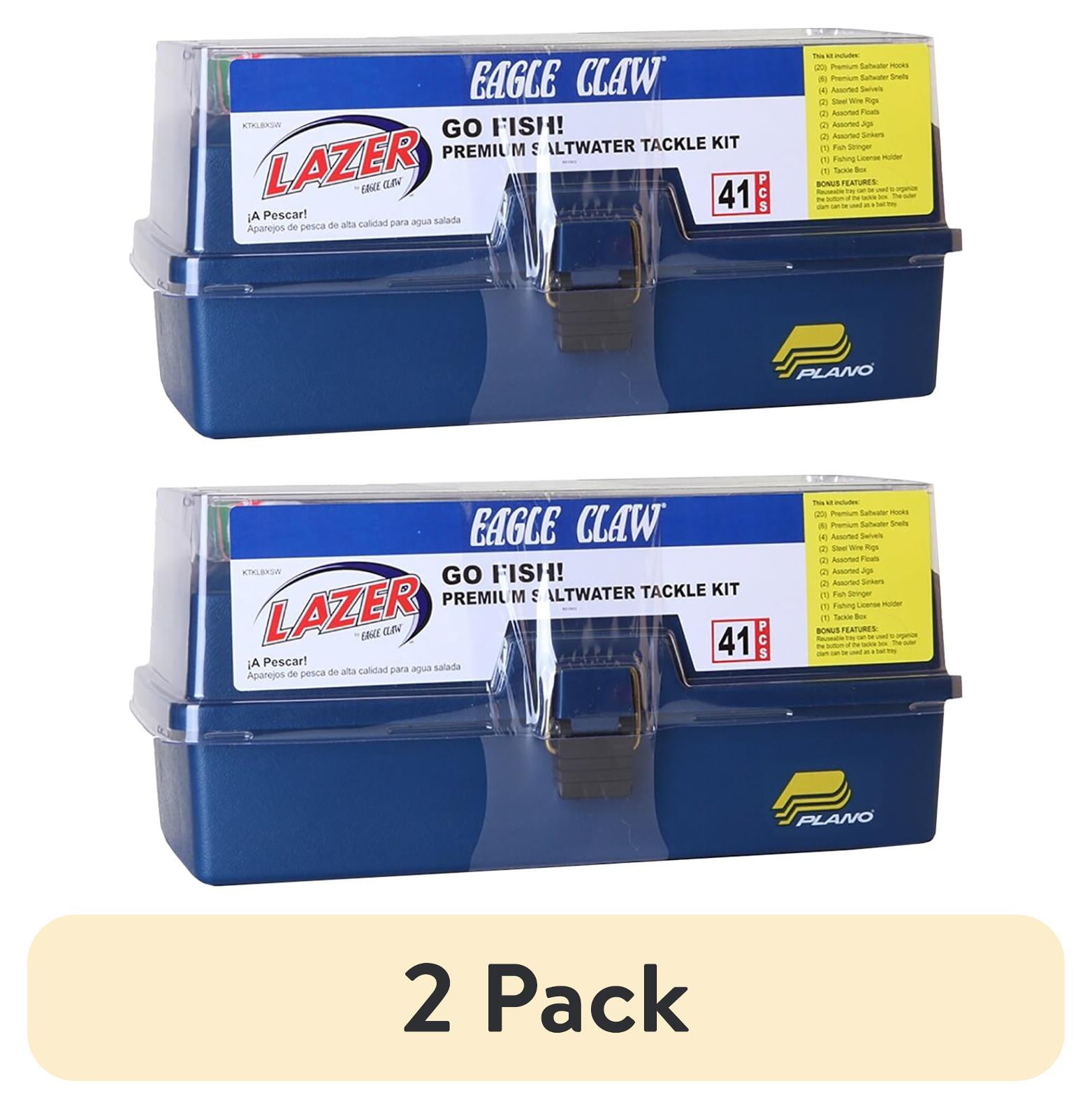 (2 pack) Eagle Claw Lazer Sharp Go Fish Tackle Box Kit with Assorted ...
