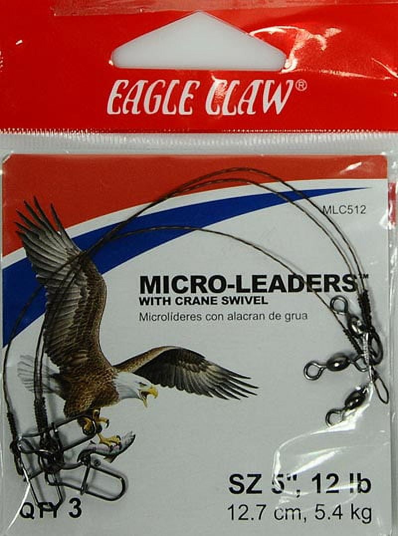 Eagle Claw Micro Leader - 5 Nylon Steel Leader with Swivel - Walmart.com