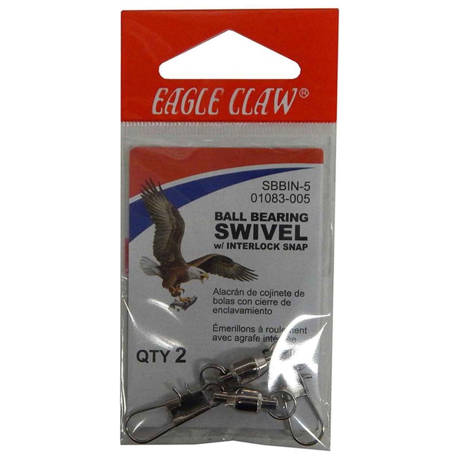 Eagle Claw Nickel Bearing Swivel with Interlock Snap - Walmart.com