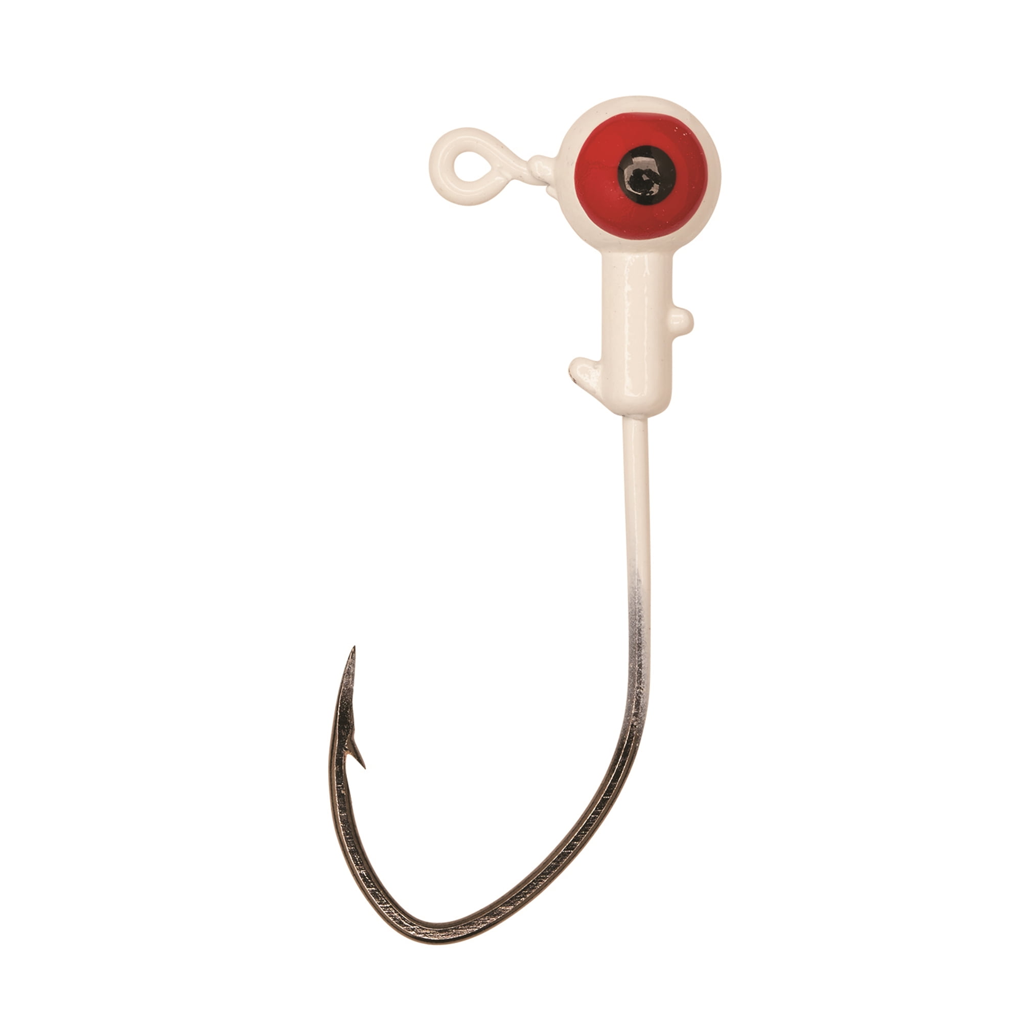 Eagle Claw Panfish Fish Head Fishing Jig Head with Pro-V Hook, White, 1 ...
