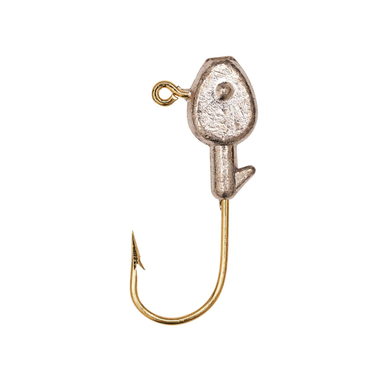 Eagle Claw Panfish Fish Head Jig Head, Gold Hook & Unpainted, 1/16 oz ...