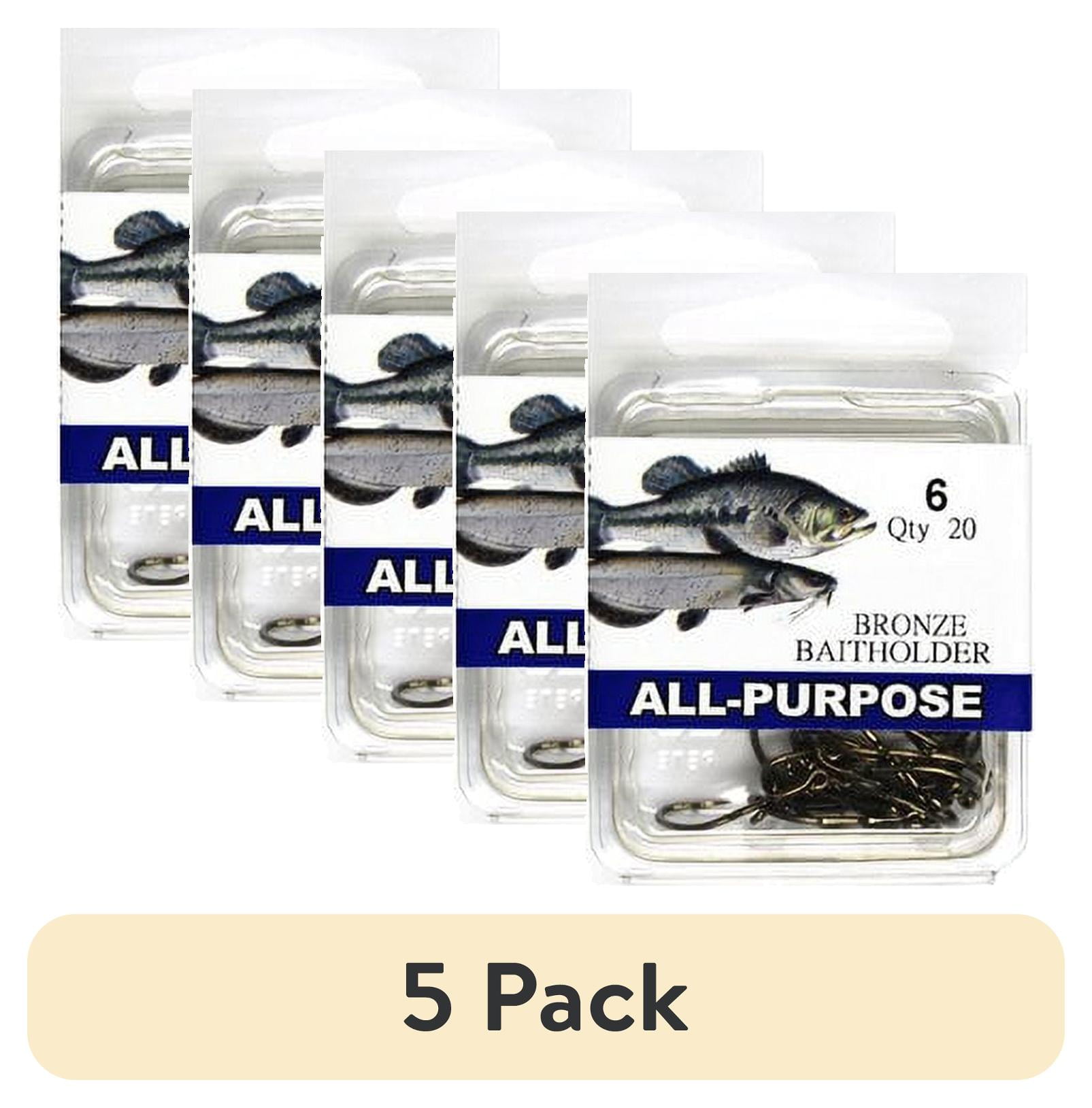 (5 pack) Eagle Claw Renegade Baitholder Fishing Hooks, Bronze, Size 6 ...
