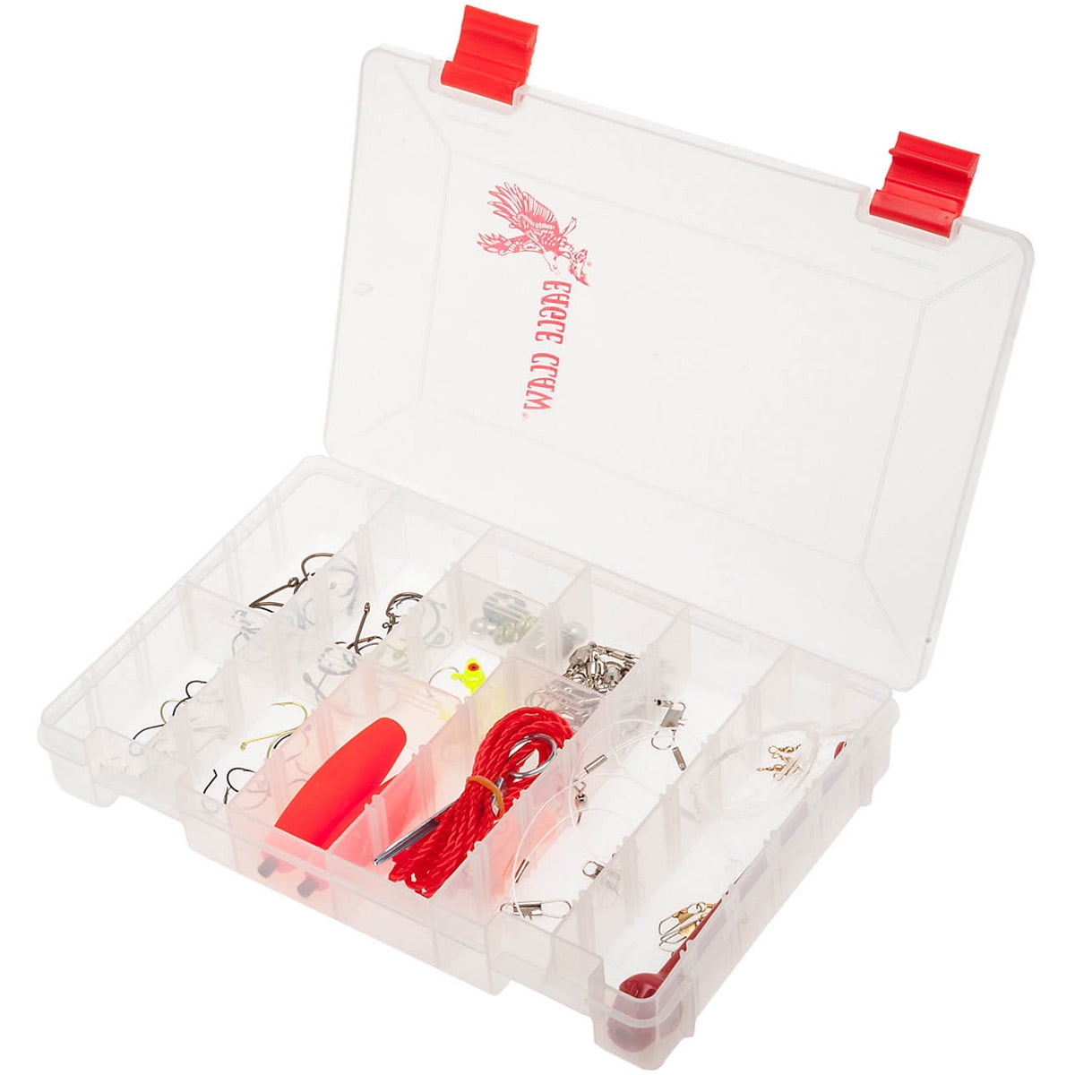 Eagle Claw South Coastal Saltwater Fishing Tackle Box Kit, Small, Clear ...
