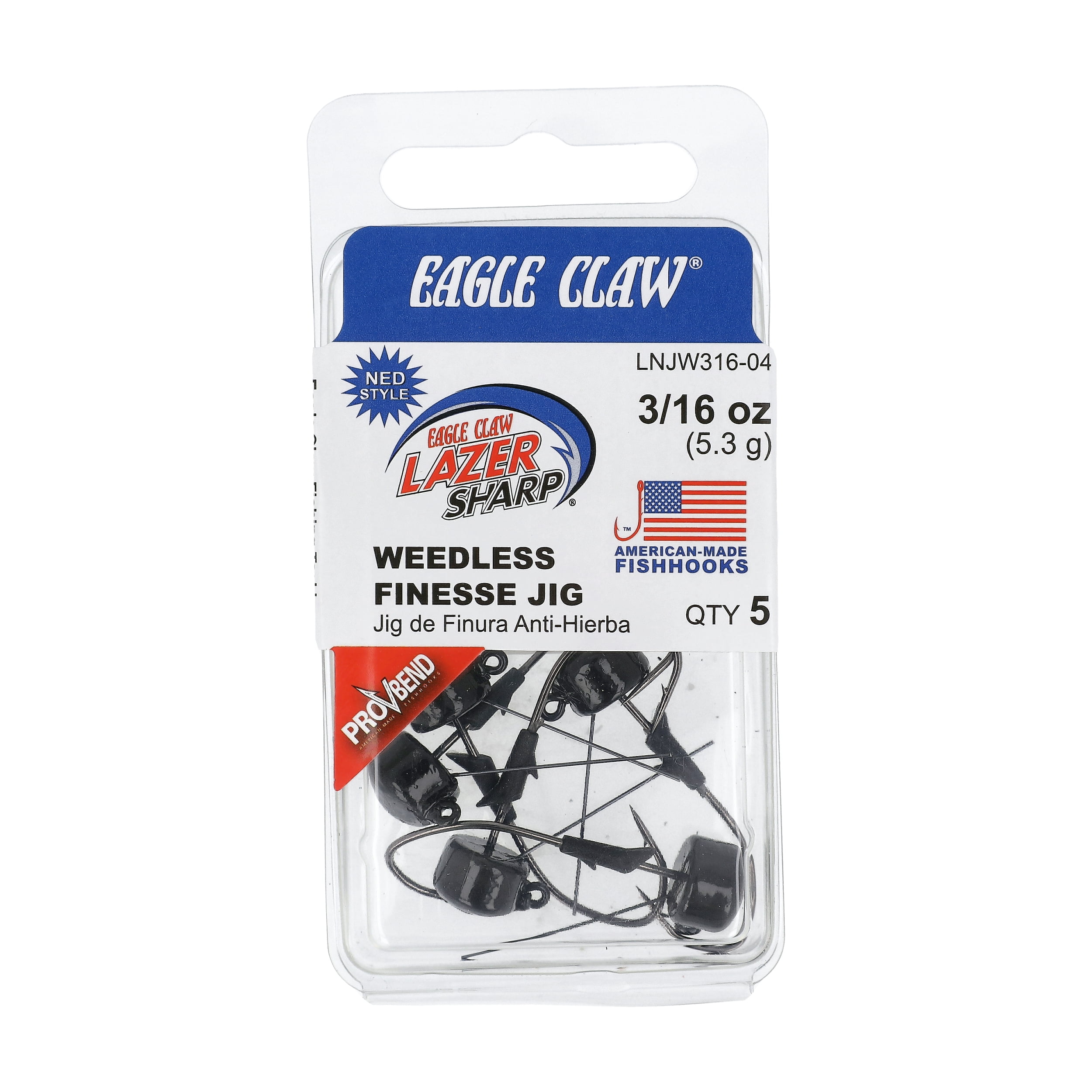 Eagle Claw Weedless Pro-V Finesse Fishing Jig, Black Color - Walmart.com