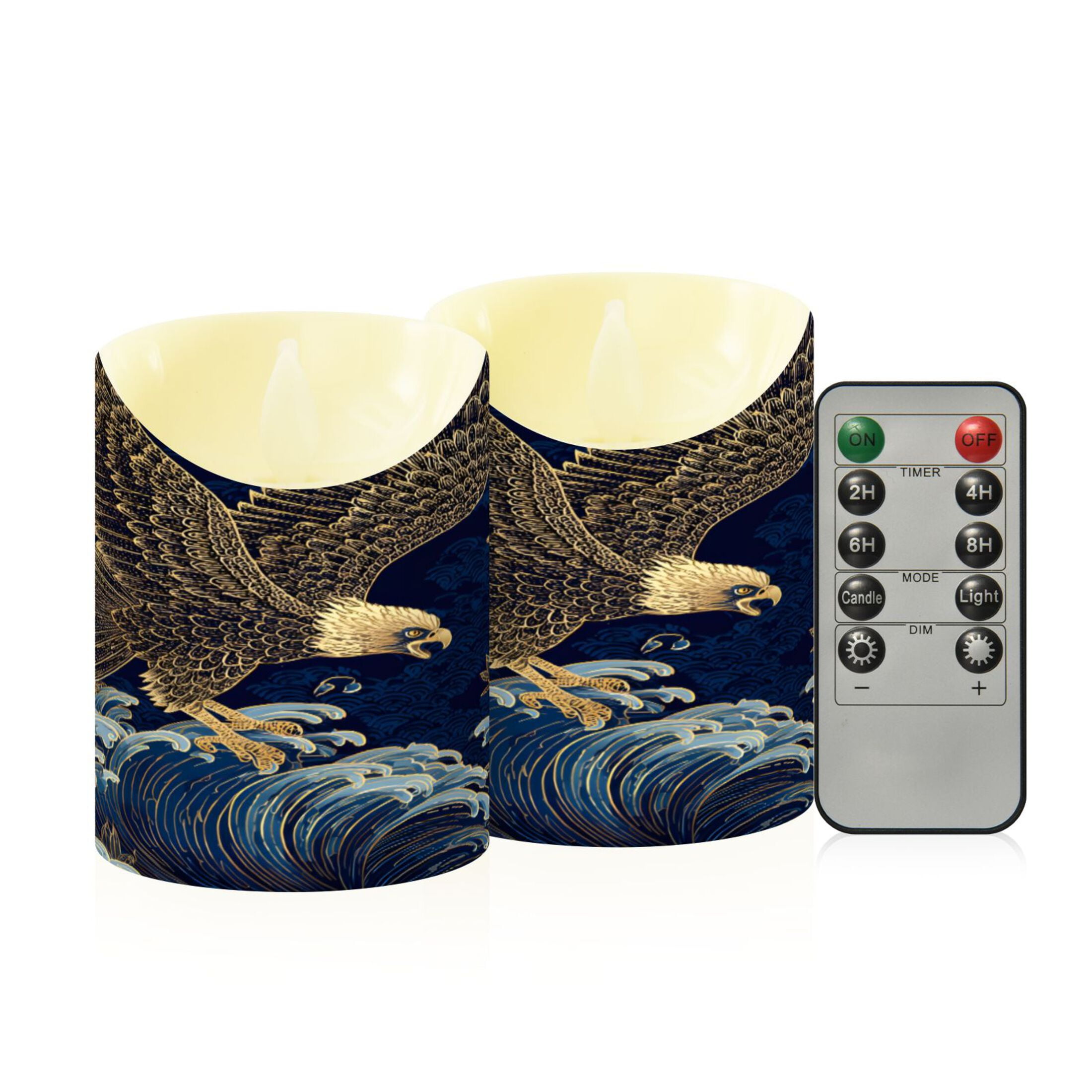 Eagle Clawing Waves Flameless Candles 2 PCS with Remote Realistic ...