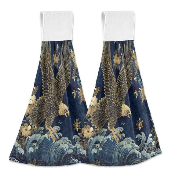 Eagle Clawing Waves Hand Towels 2 Pack Quick Drying Home Storage ...
