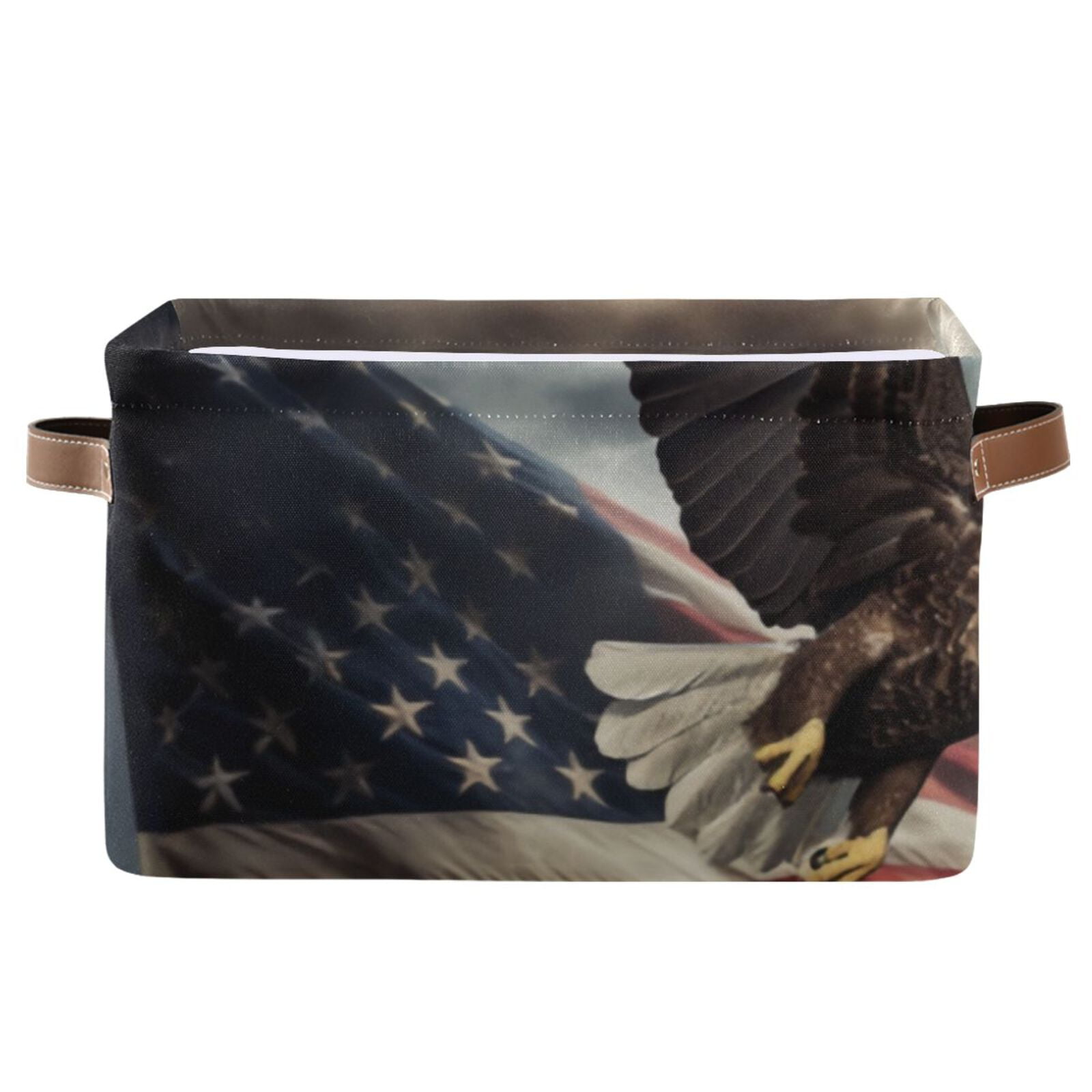Eagle Clouds and American Flags Storage Bins Baskets With Handles ...