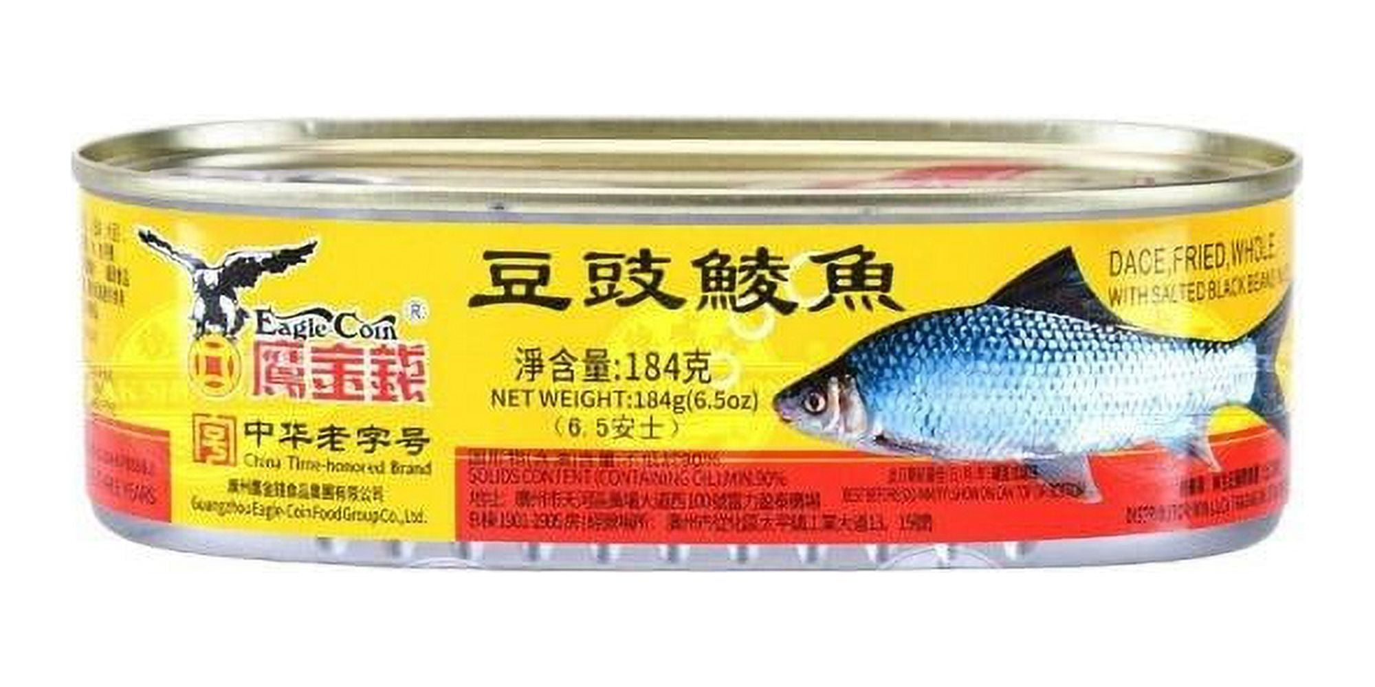 Eagle Coin Canned Fried Dace with Salted Beans | Cooked Fried Fish 6.5 ...