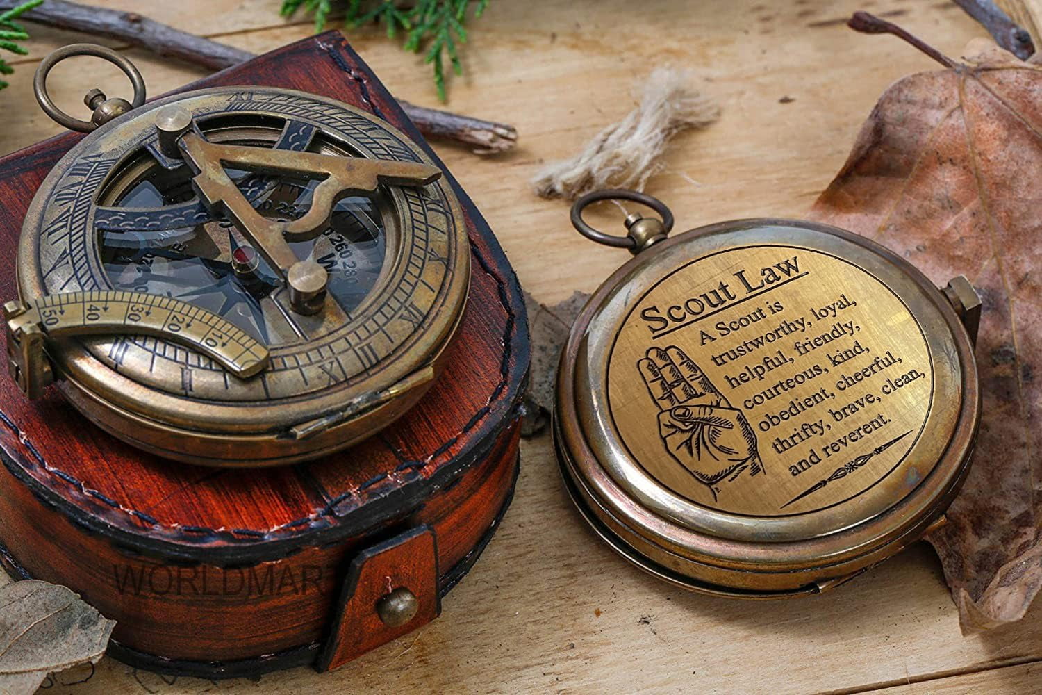 Eagle Compass Gift Compass with Leather Case, Eagle, Scaut of America ...