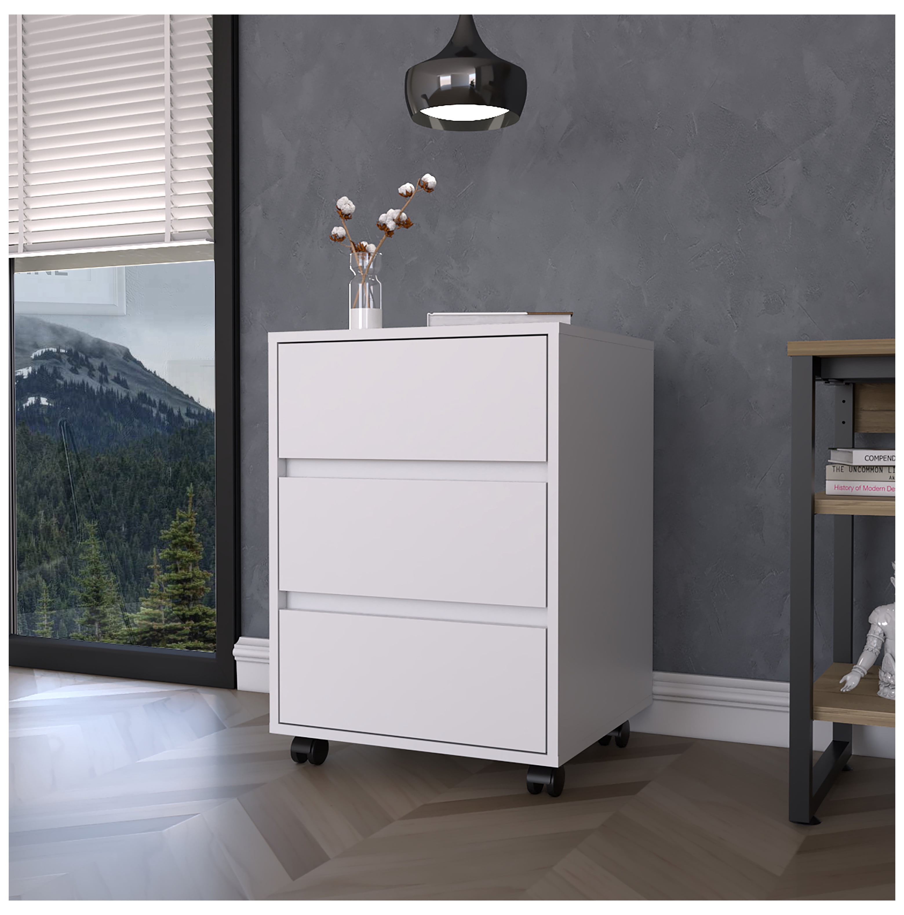 Eagle Creek 3-Drawer Rectangle Filing Cabinet White Freestanding + 3-4 ...