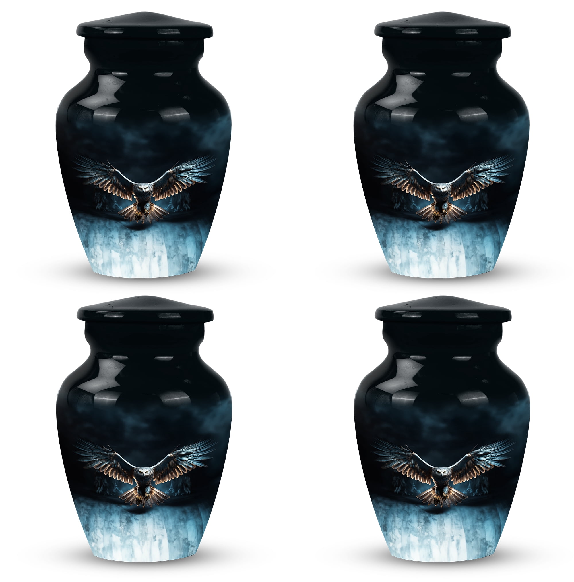 Eagle In Dark Urns For Human Ashes - Little Cremation Keepsakes - Tiny ...