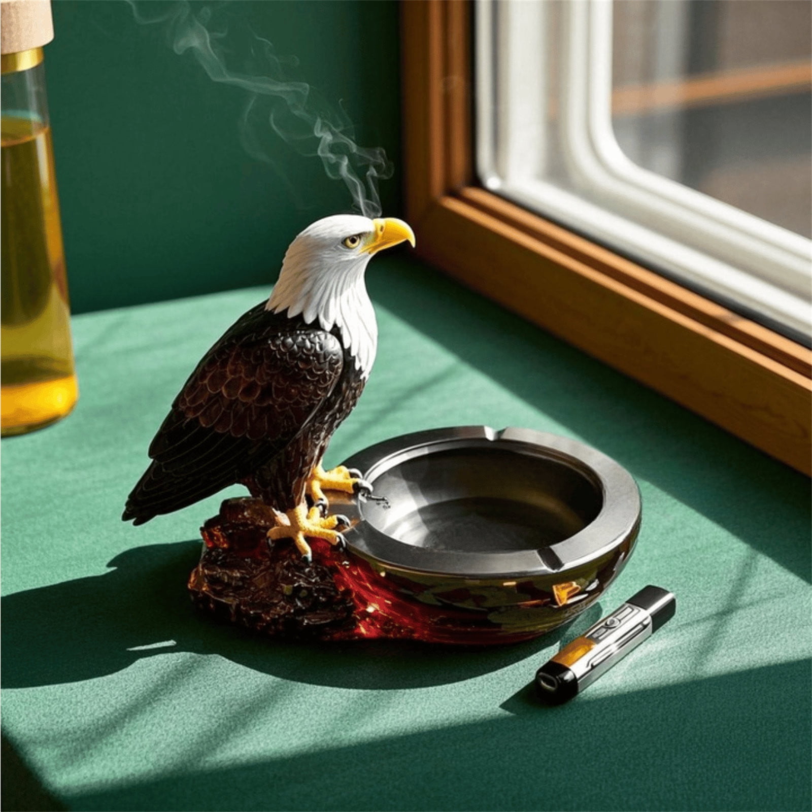 Eagle Design Decorative Ashtray - Premium Recyclable Windproof Ash ...