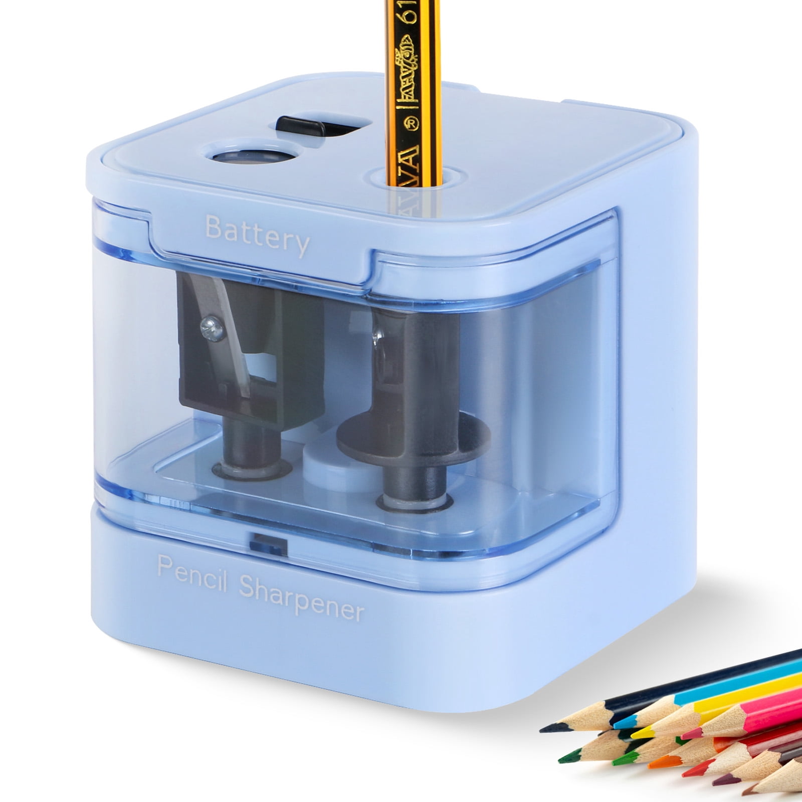 Eagle Electric Pencil Sharpener, Dual Holes, Battery Powered for Office ...