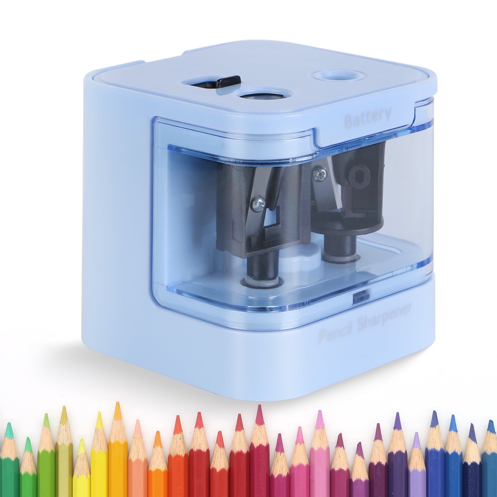 Eagle Electric Pencil Sharpener, Dual Holes, Battery Powered for Office ...