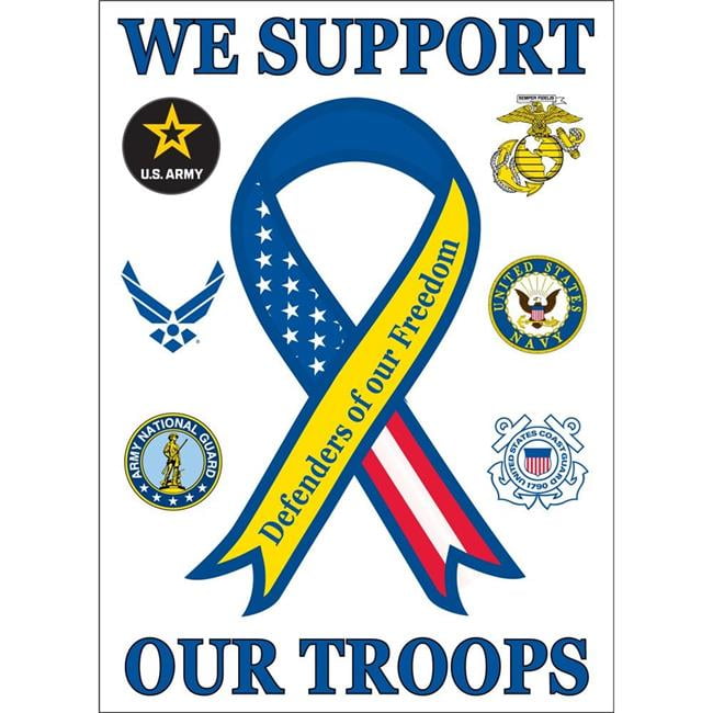 Eagle Emblems F9011 Banner - Support the Troops - 29 x 40 in. - Walmart.com