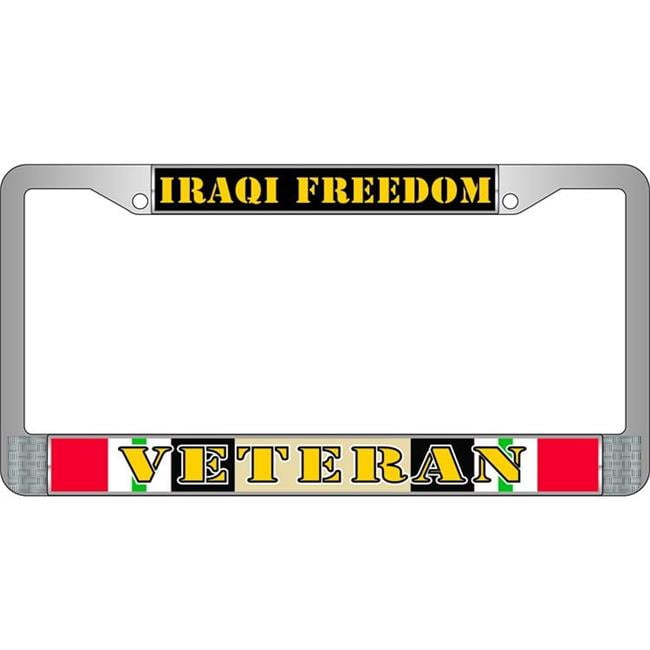 Eagle Emblems LP3970 Chrome License Plate Frame, Iraqi Freedom Veteran ...