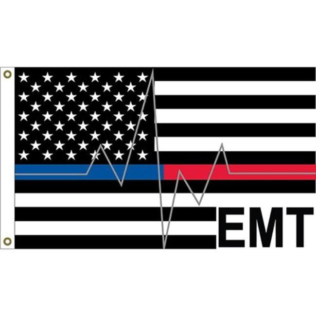 Eagle Emblems F1393 Flag - EMT Red & Blue Line - 3 x 5 ft. - Walmart.com