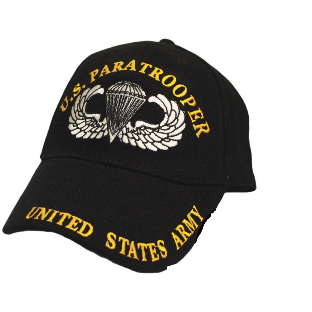 Eagle Emblems Mens US Paratrooper Embroidered Ball Cap Adjustable Black ...