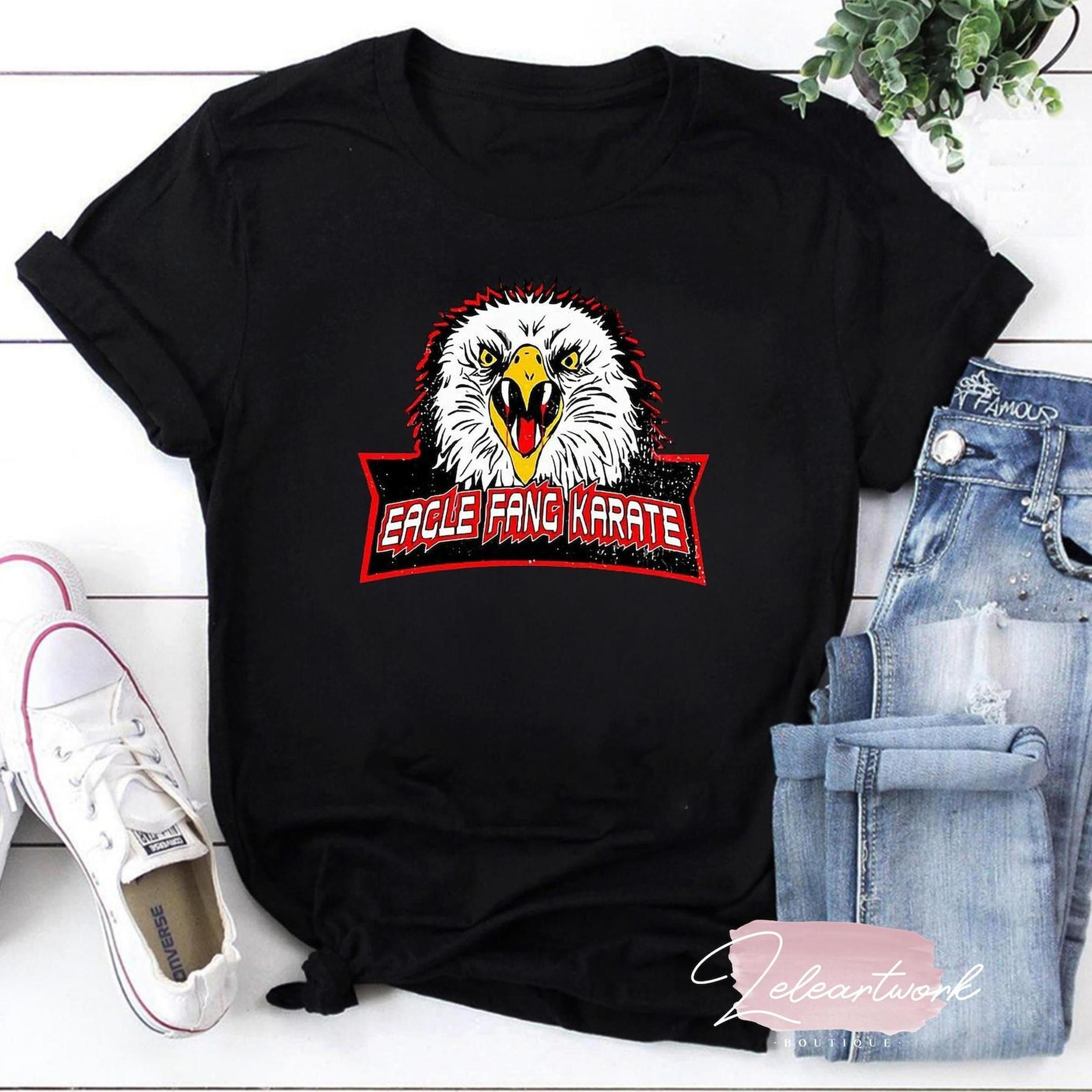 Eagle Fang Karate Cobra Kai Dojo 80's Martial Movie Retro Vintage T-Shirt, Cobra Kai - Walmart.com