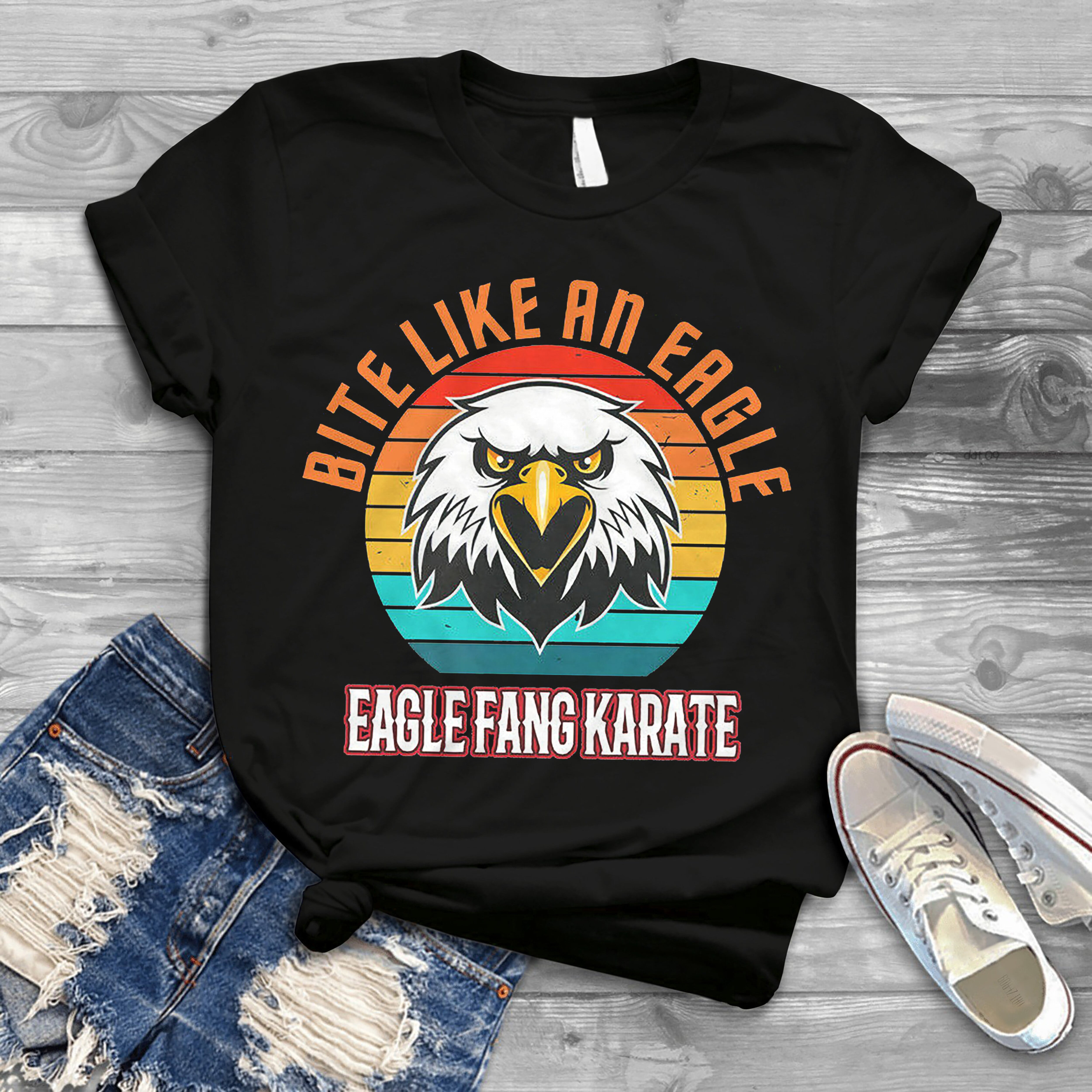 Eagle Fang Karate Shirt, Cobra Kai 80s Martial Film Movie Vintage T-Shirt, Retro Gift Tee For ...