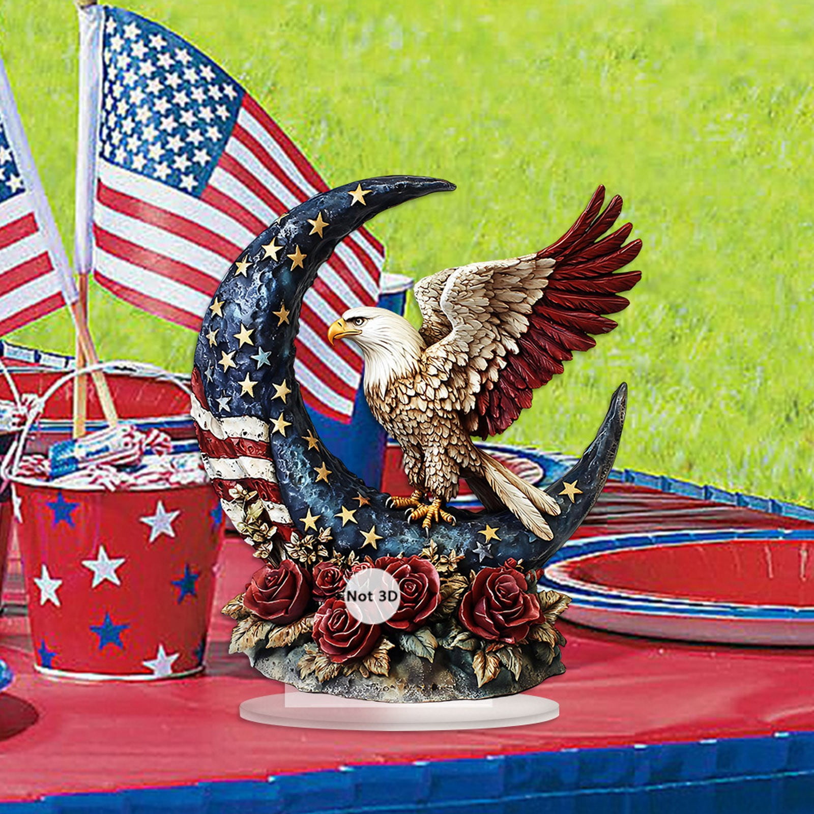 Eagle Figurine,Eagle Sculpture,Eagle 2D Desktop Ornaments for ...