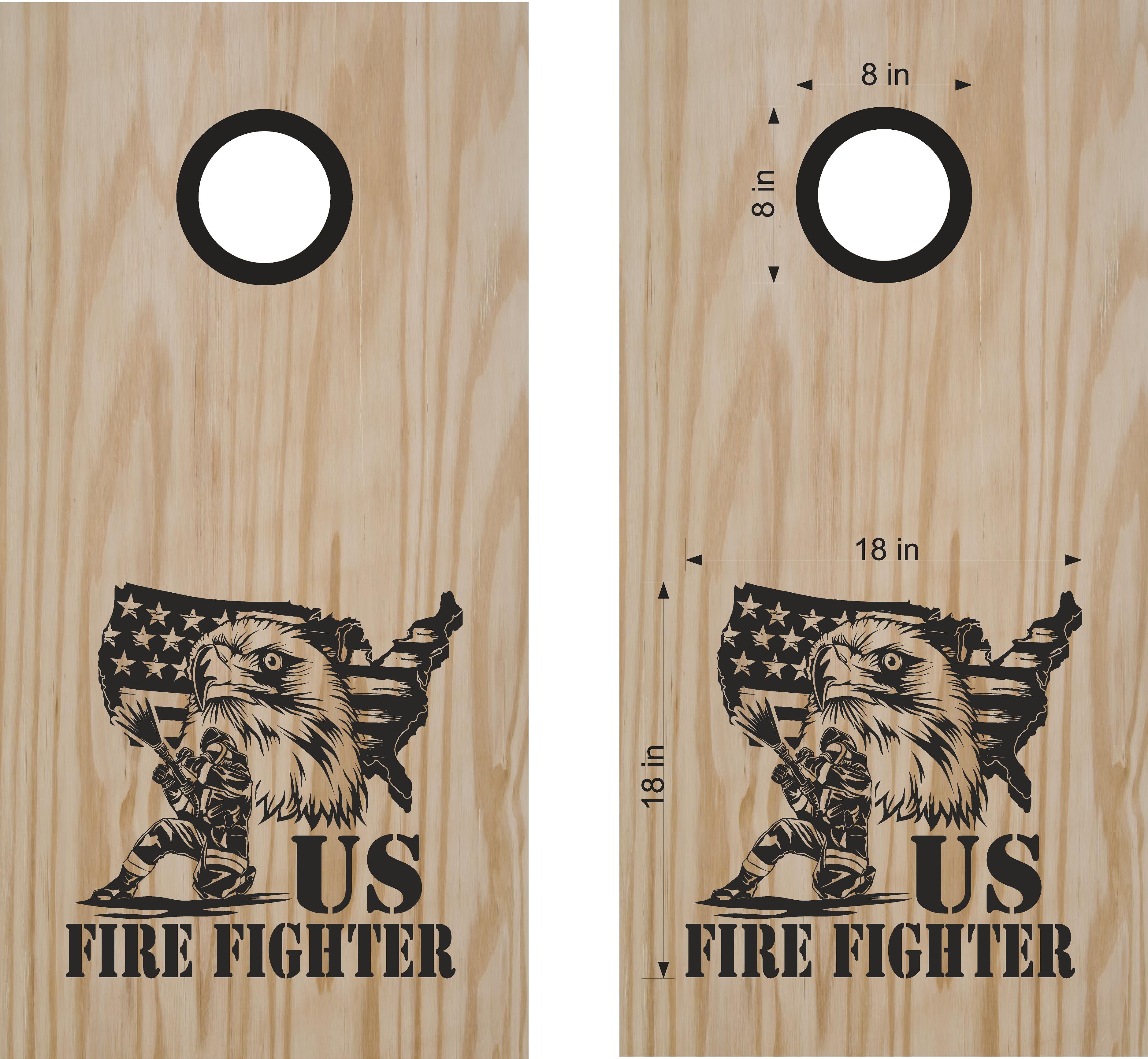 Eagle Flag Firefighter Decals for Cornhole Boards - Premium Fireman ...