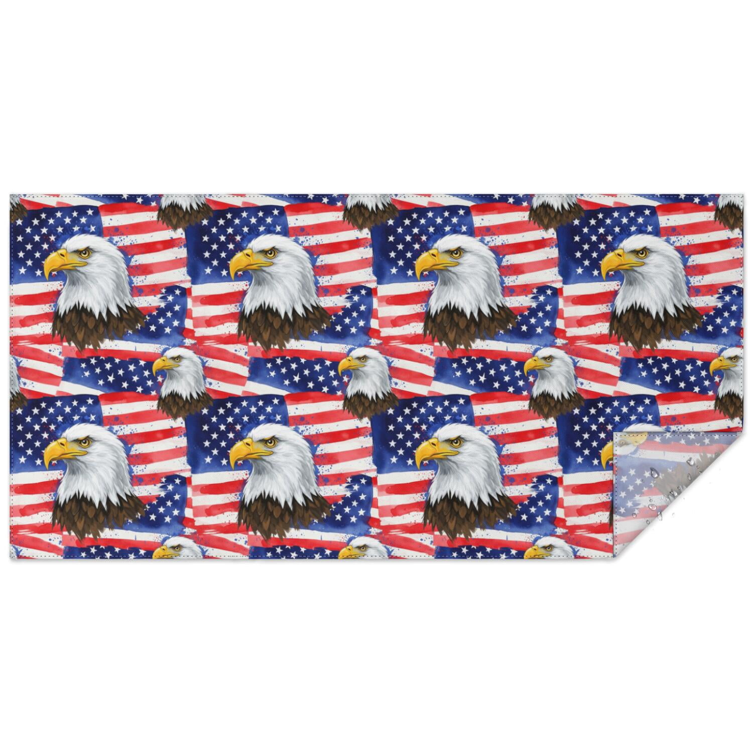 Eagle Flag Head White Pattern Rectangular Tablecloth 60x120 Inch ...