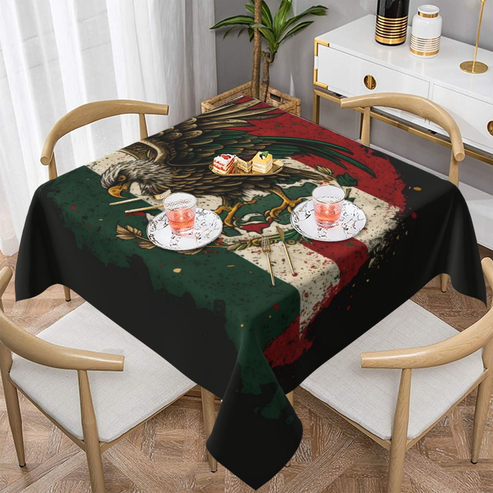 Eagle Flag Of Mexico Mexican Flags Square Tablecloth 60x60 Waterproof ...