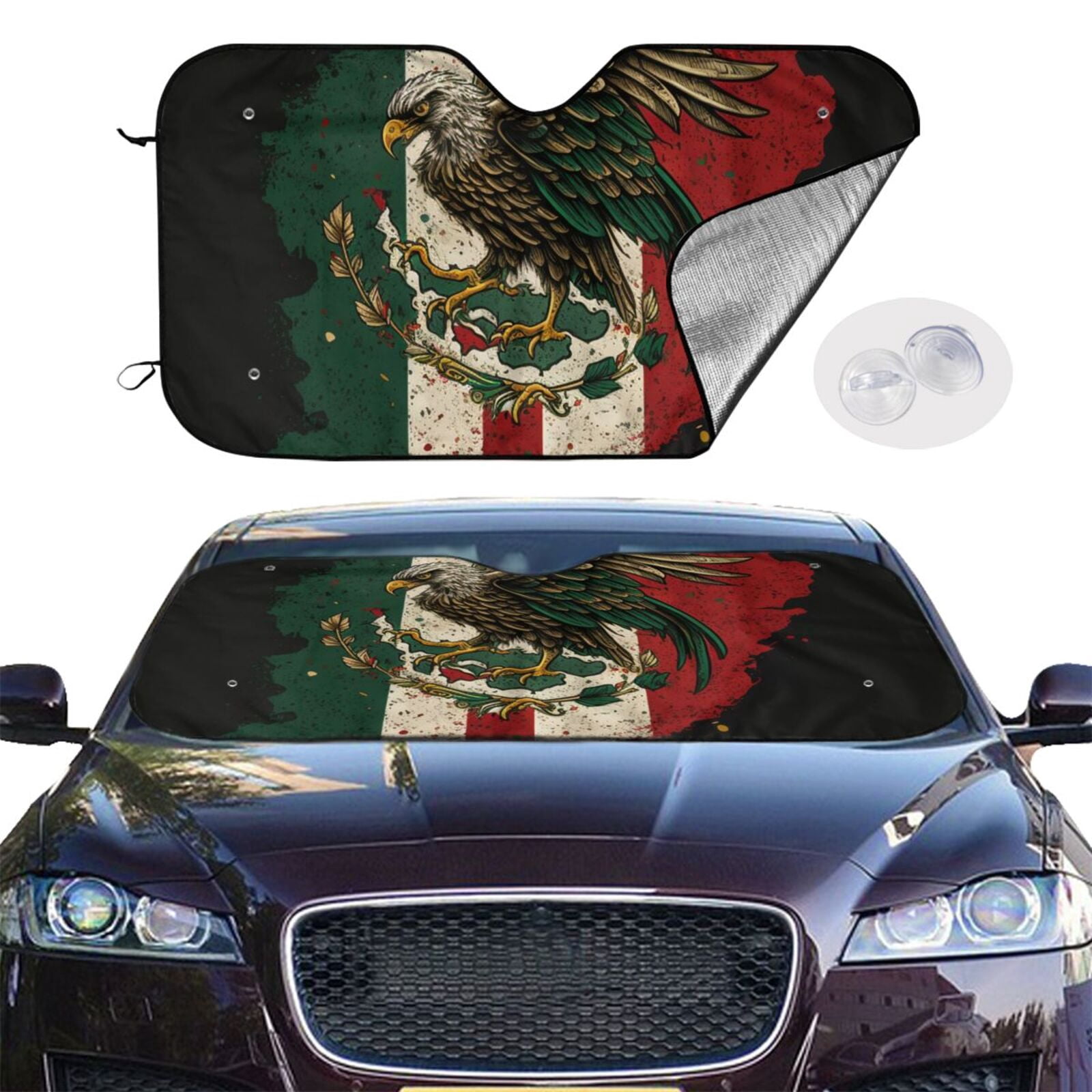 Eagle Flag Of Mexico Mexican Flags Windshield Sunshade Sun Shade Front ...