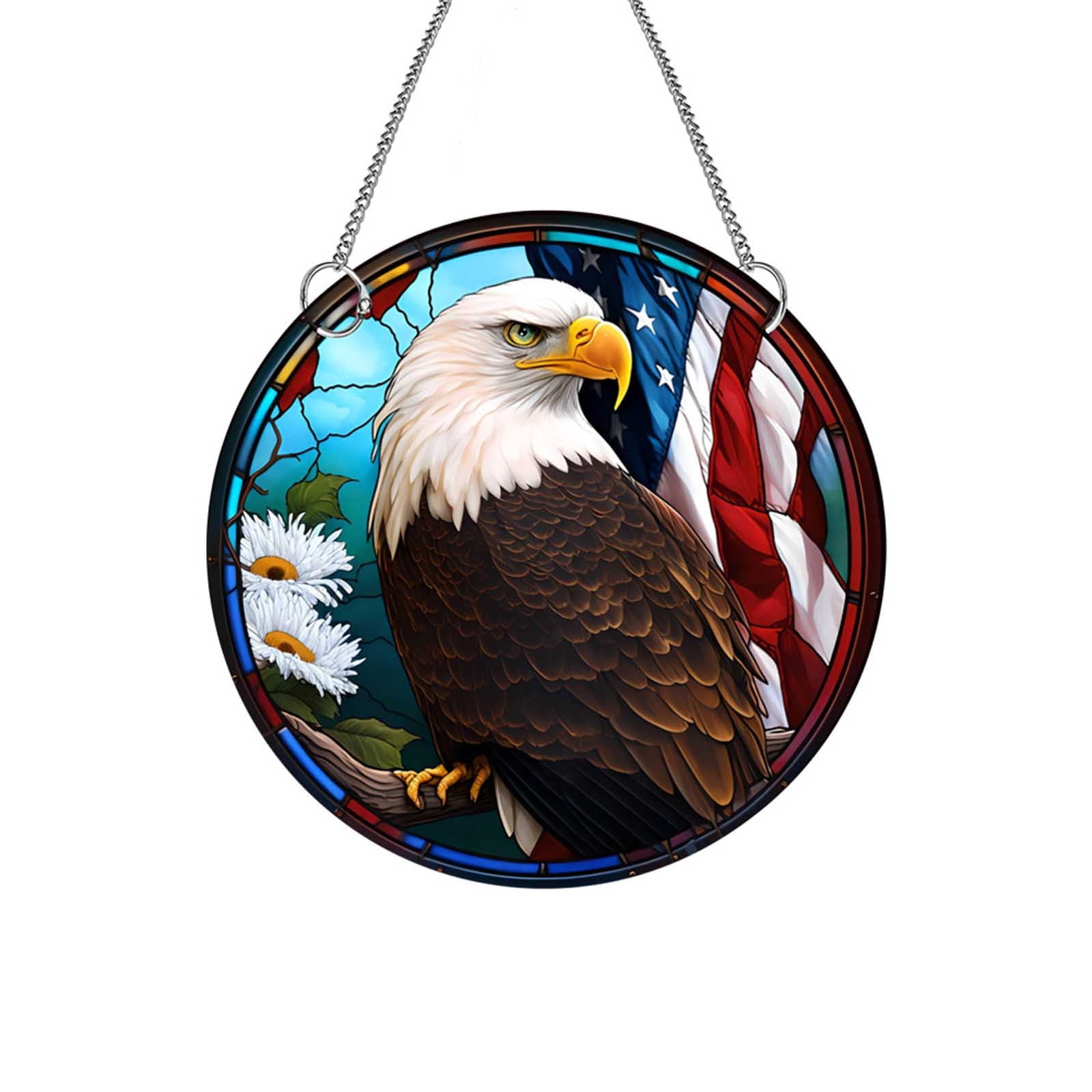 Eagle Flag Stained Acrylic Window Hanging Panels Acrylic Suncatcher ...