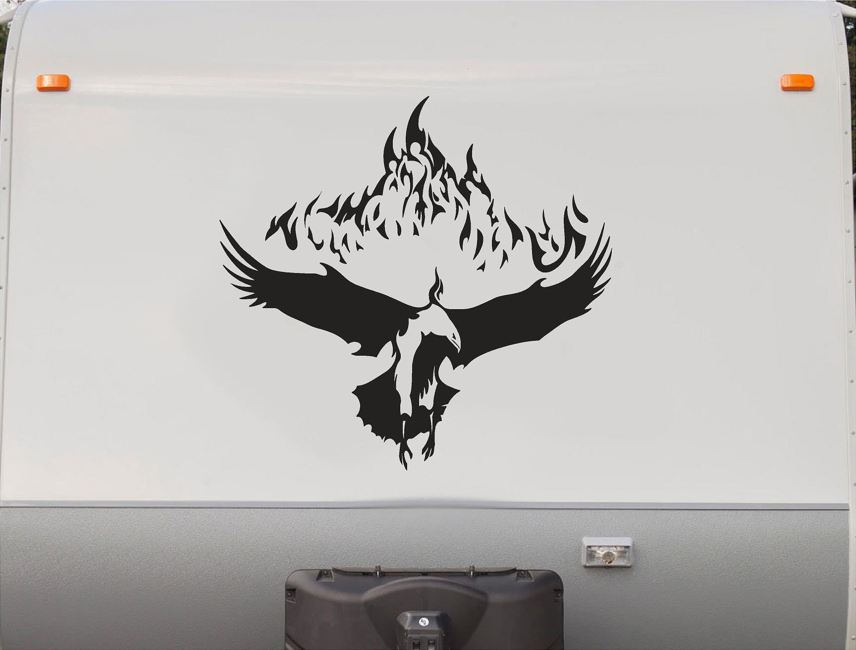 Eagle Flames Flying RV Camper Decals 5th Wheel Motor Home Replacement ...
