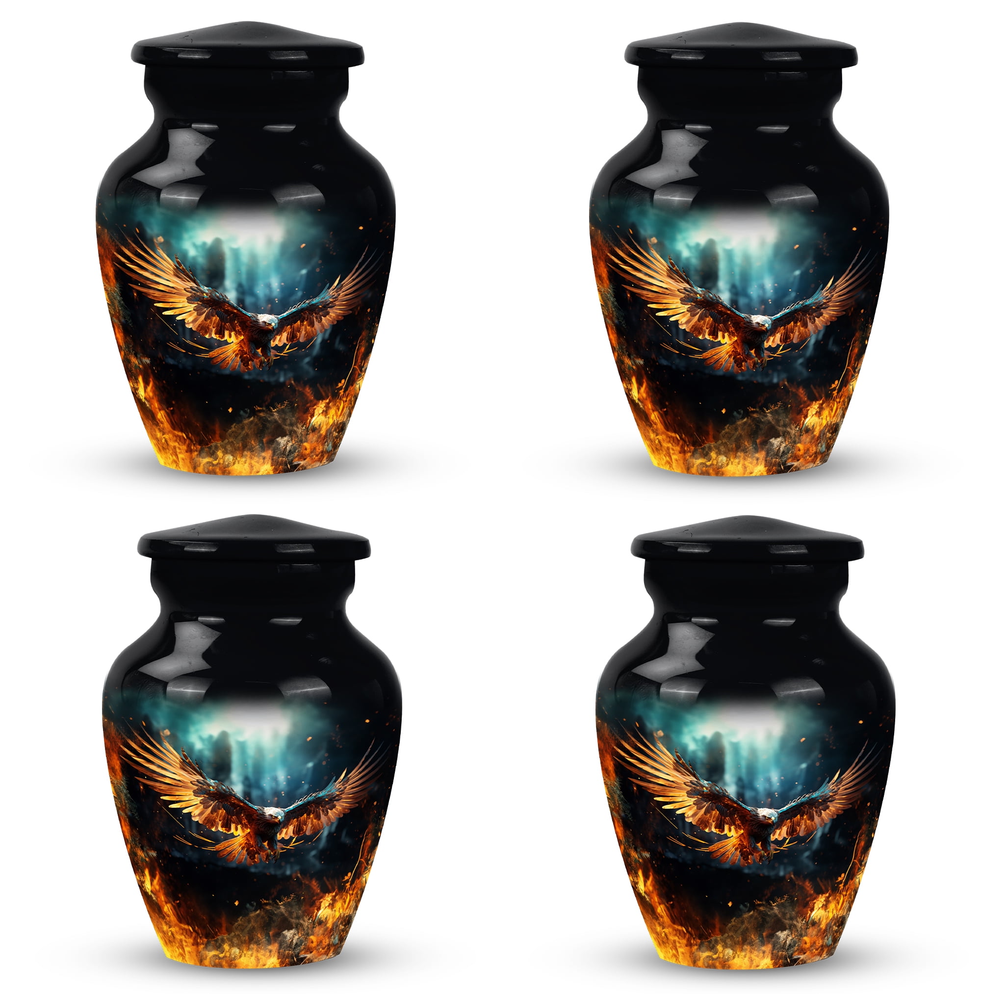 Eagle Fly In Fire - Keepsake Urns For Human Ashes - Mini Keepsake Urns ...