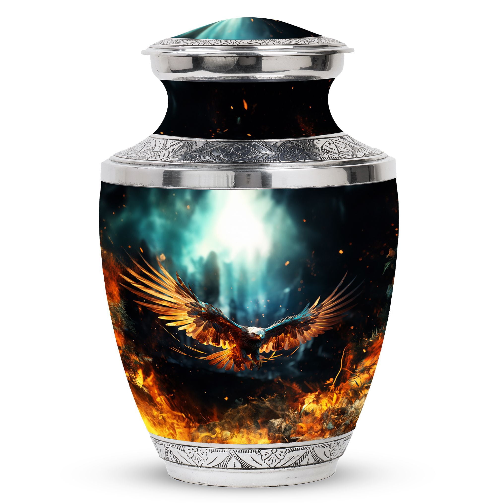 Eagle Fly In Fire Urn For Ashes, Fire-Themed Memorial Urns For Human ...