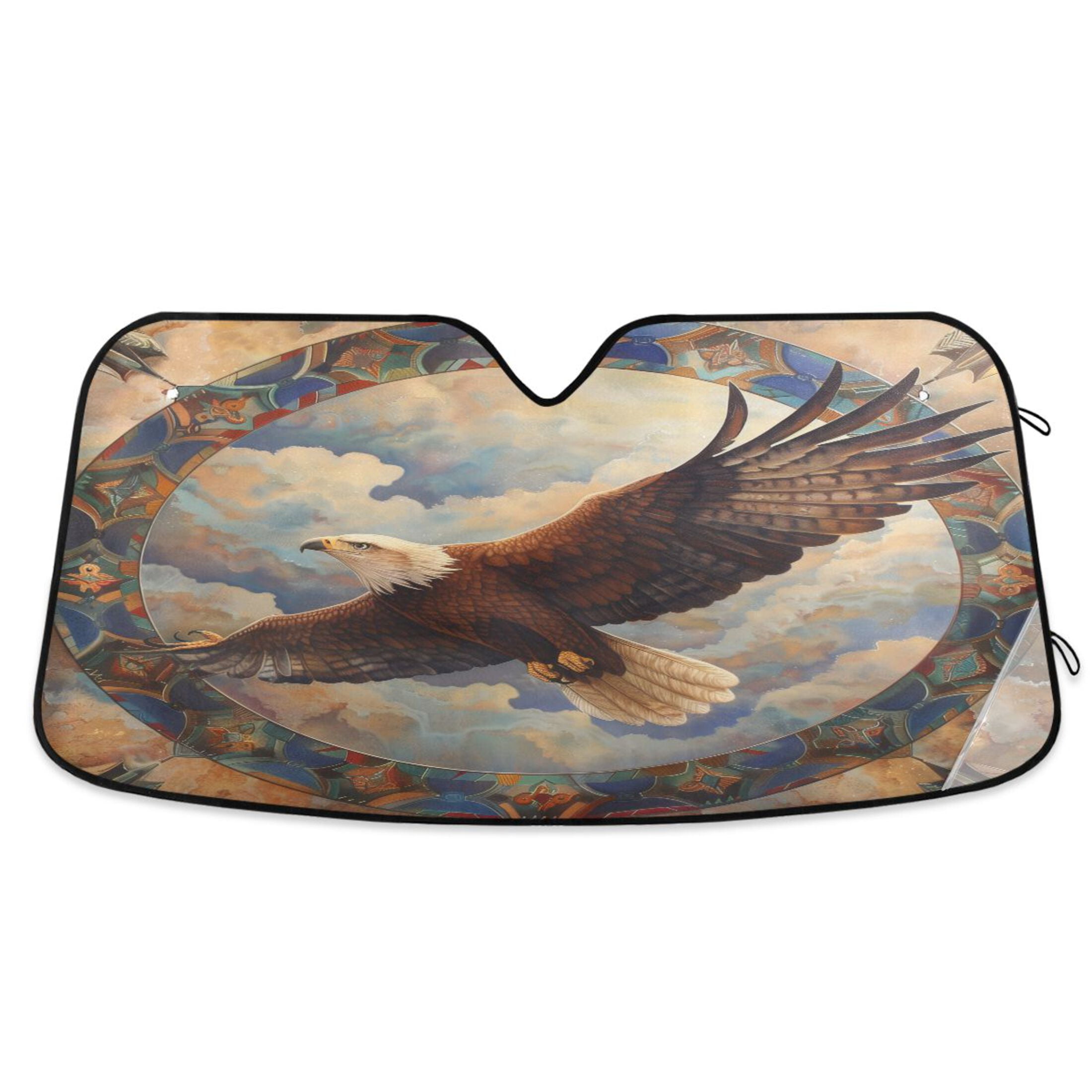 Eagle Fly in Sky Car Windshield Sun Shade Foldable Car Front Window ...