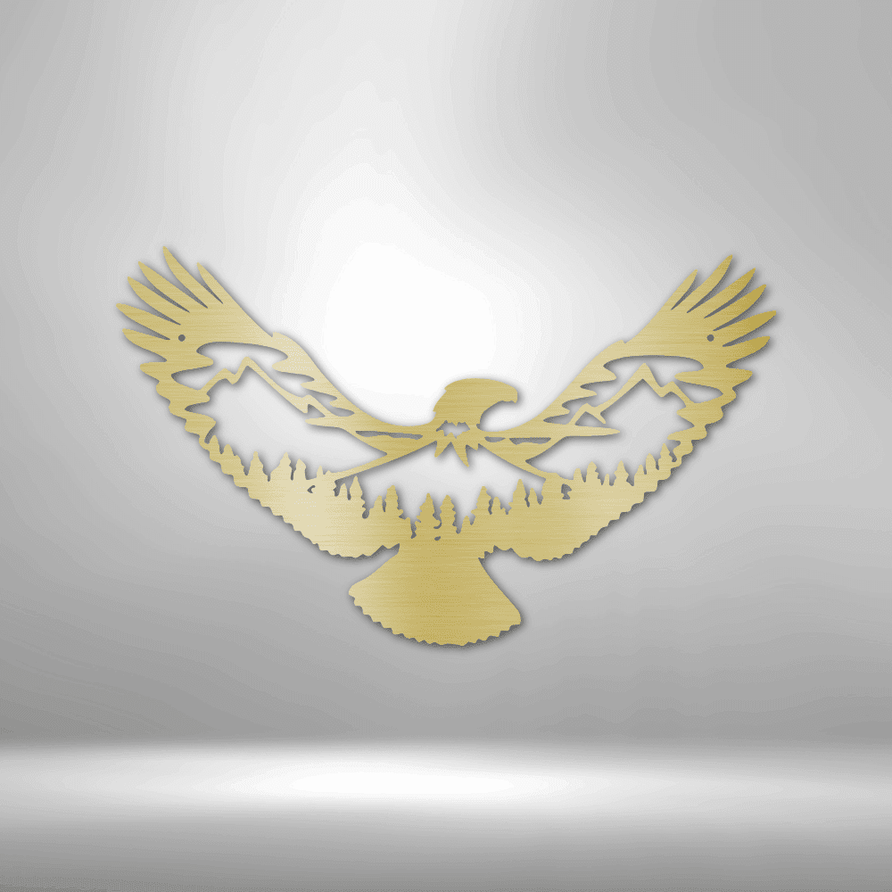 Eagle Flying Steel Sign Laser Cut Powder Coated Home & Office Metal ...