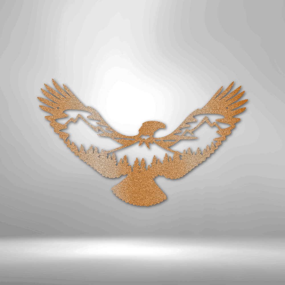 Eagle Flying Steel Sign Laser Cut Powder Coated Home & Office Metal ...