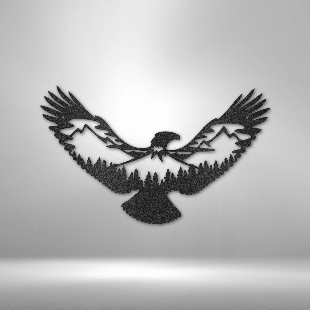 Eagle Flying Steel Sign Laser Cut Powder Coated Home & Office Metal ...