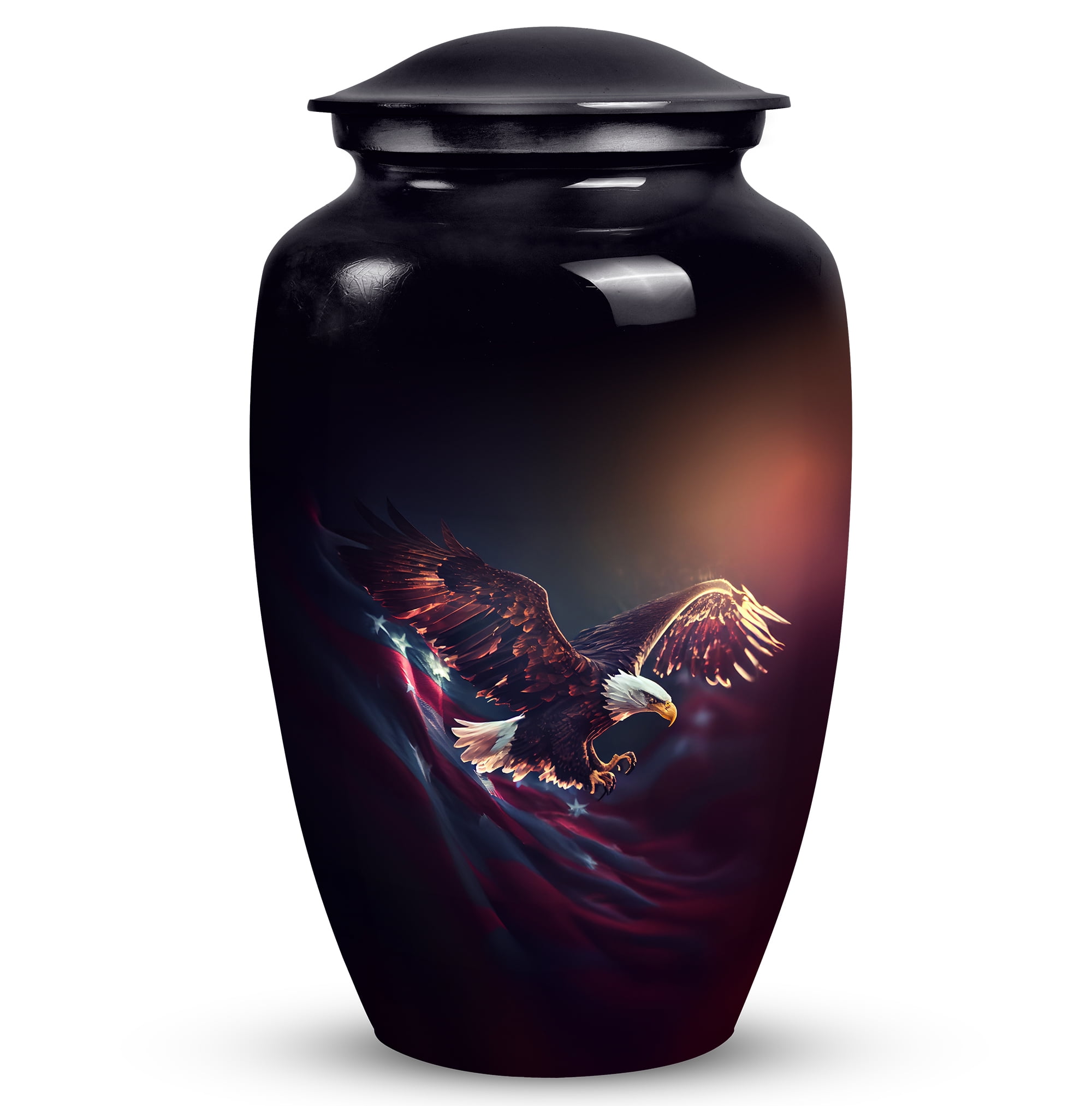 Eagle Flying With American Flag Cremation Urns For Adult Ashes, Burial ...