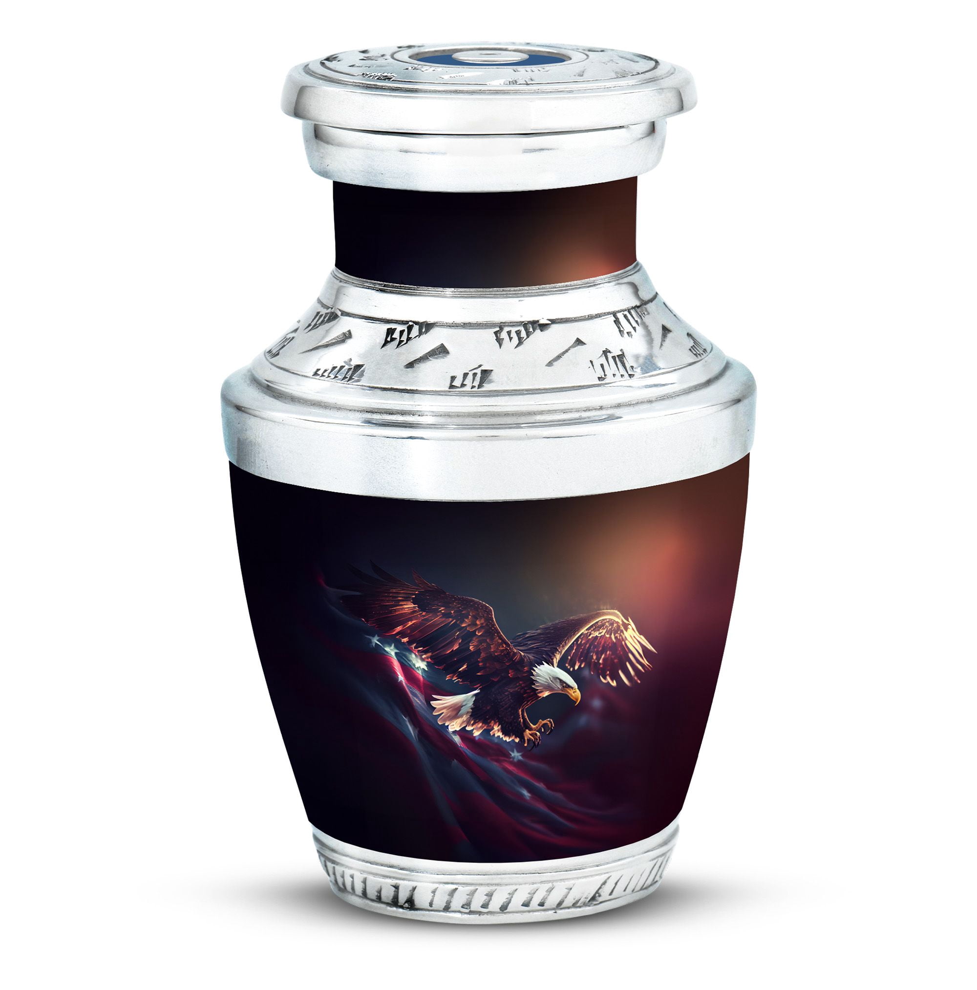 Eagle Flying With Soaring American Flag Urn For Human Ashes, Large ...
