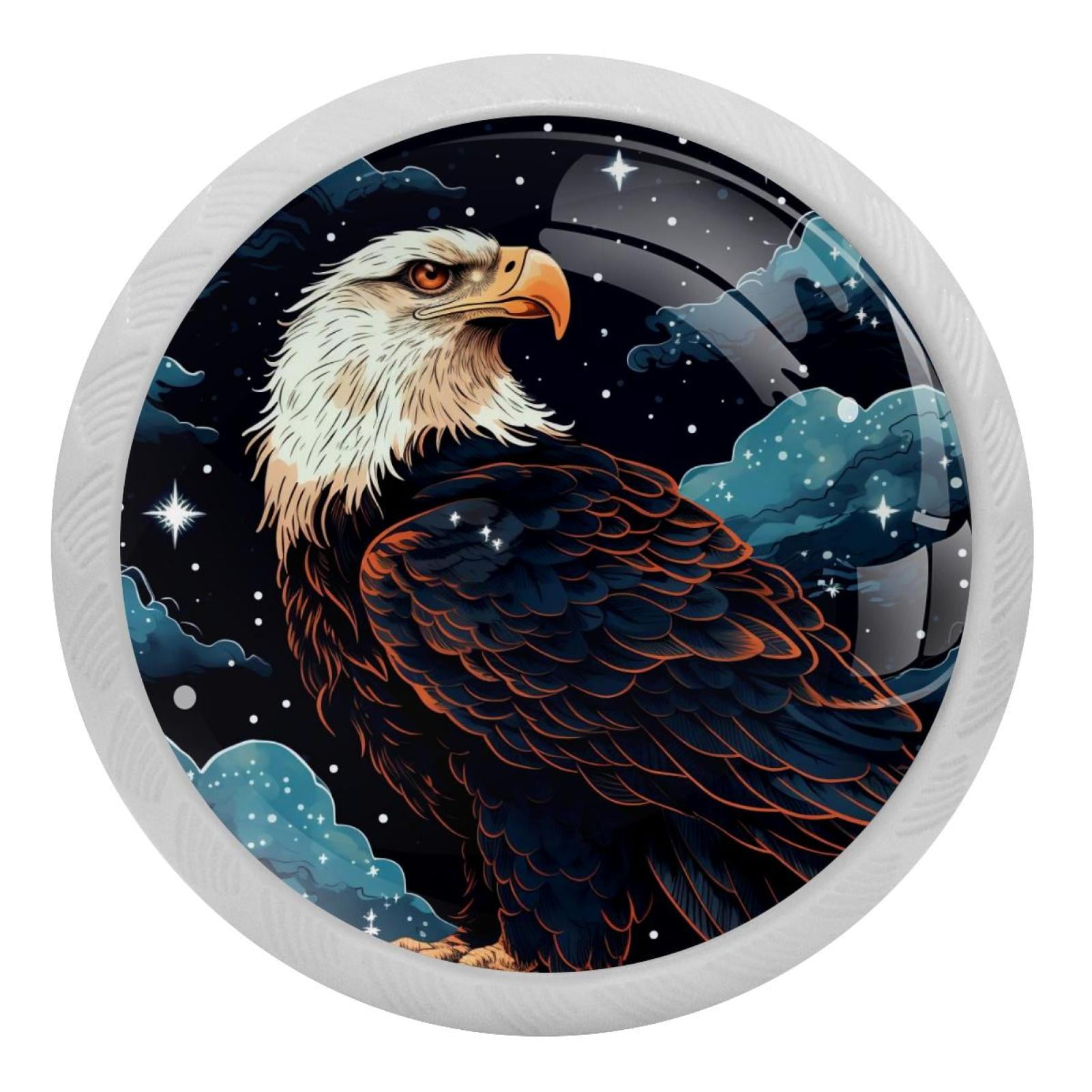 Eagle Glow-in-the-Dark Fluorescent Drawer Pulls 4-Pack with Screws - Round Knobs for Cabinets ...