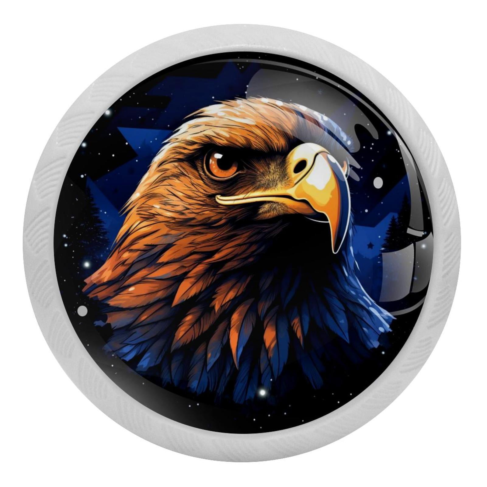 Eagle Glow-in-the-Dark Fluorescent Drawer Pulls with Screws - Round 4-Pack, Suitable for ...