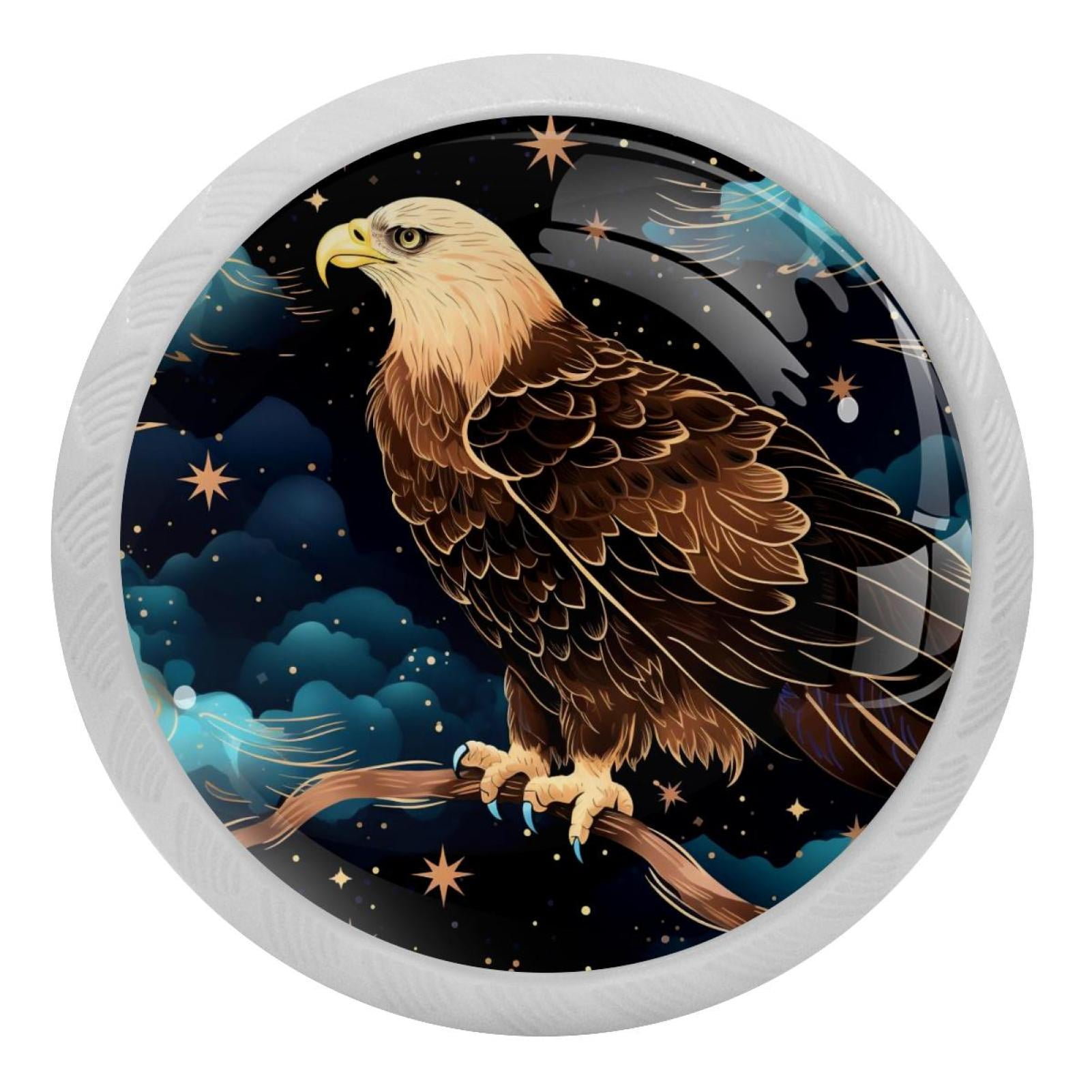 Eagle Glow-in-the-Dark Fluorescent Drawer Pulls with Screws - 4-Pack, Round Knobs - Cabinet ...